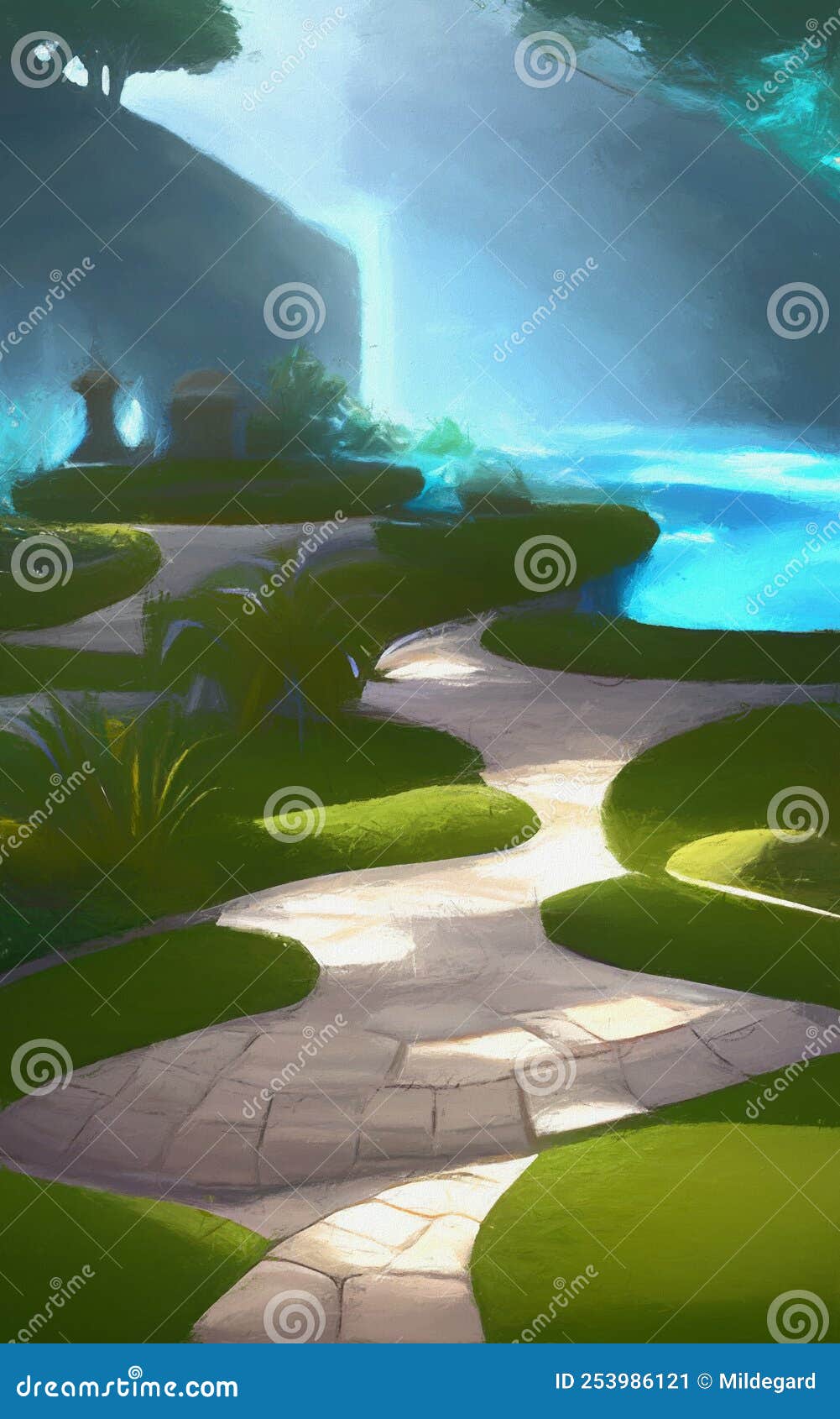 Fantasy Garden - Abstract Digital Art Stock Illustration - Illustration ...