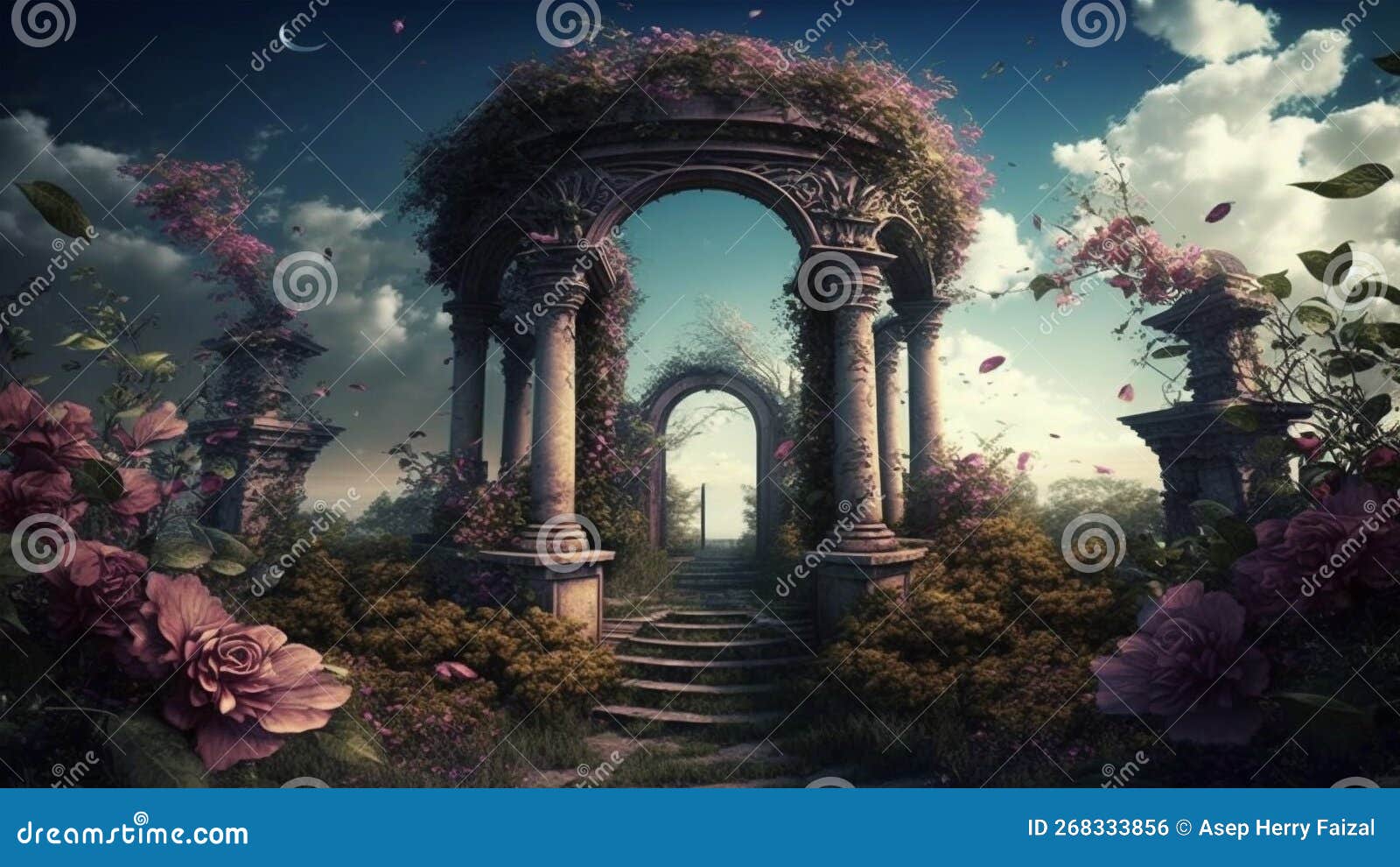 Fantasy Gate With Two Fires Stock Photo | CartoonDealer.com #132462966