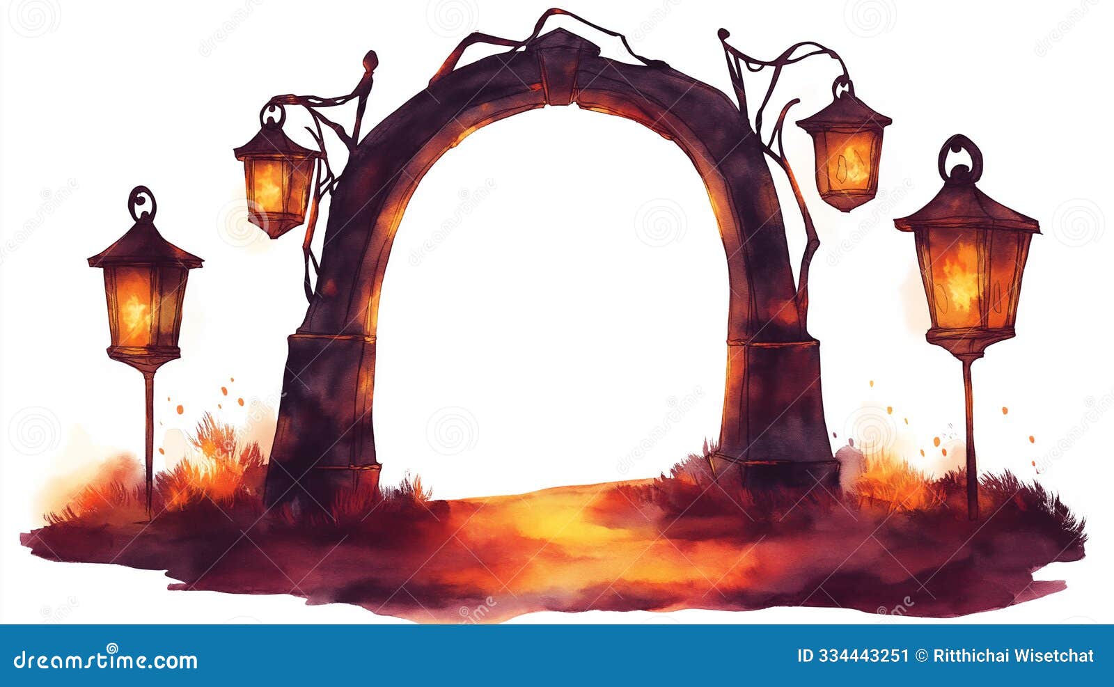 Fantasy Gate With Bats Stock Photo | CartoonDealer.com #73802904