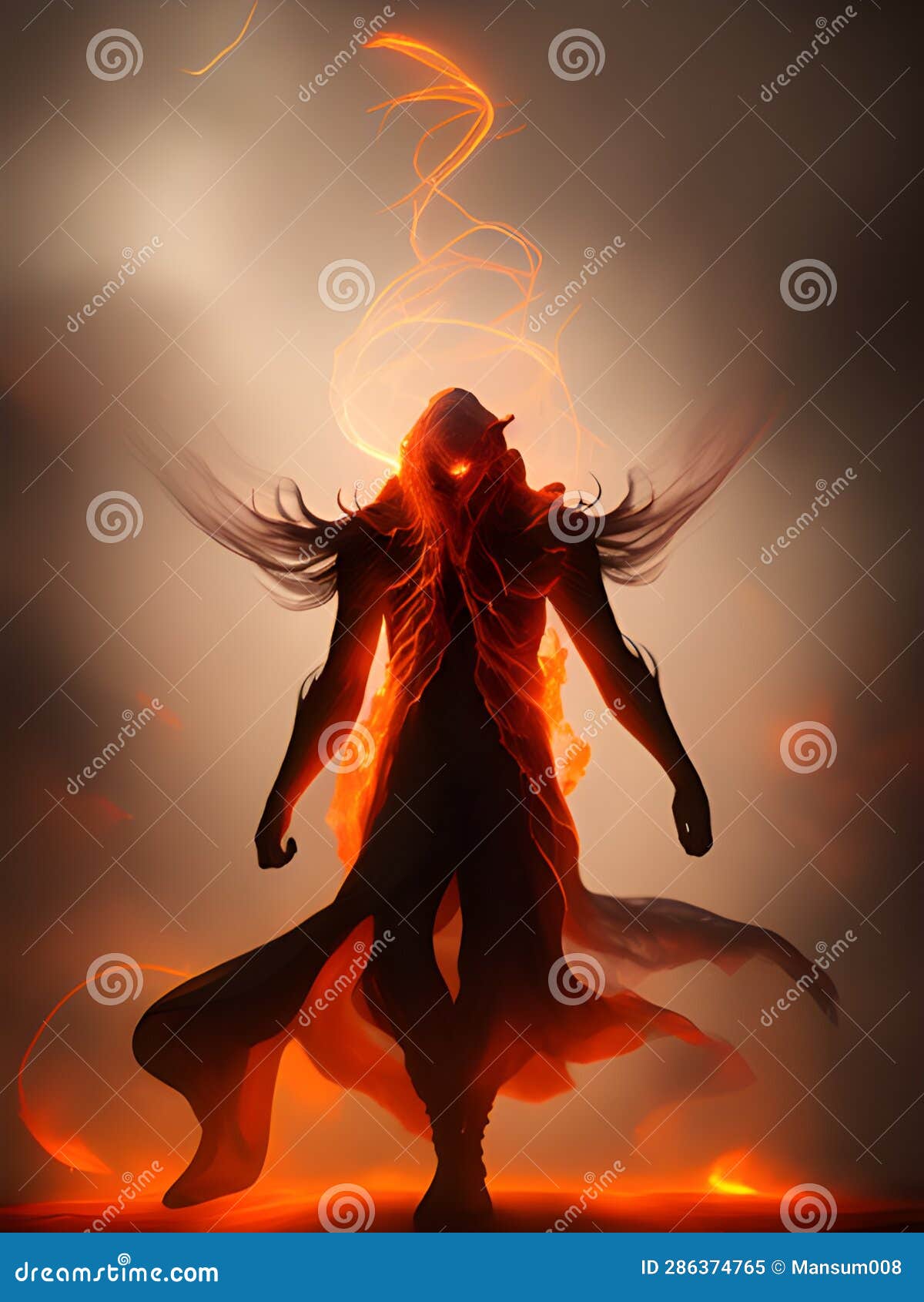 Fantasy Ghost in the Hell, Ai Generated Stock Image - Image of muscle ...