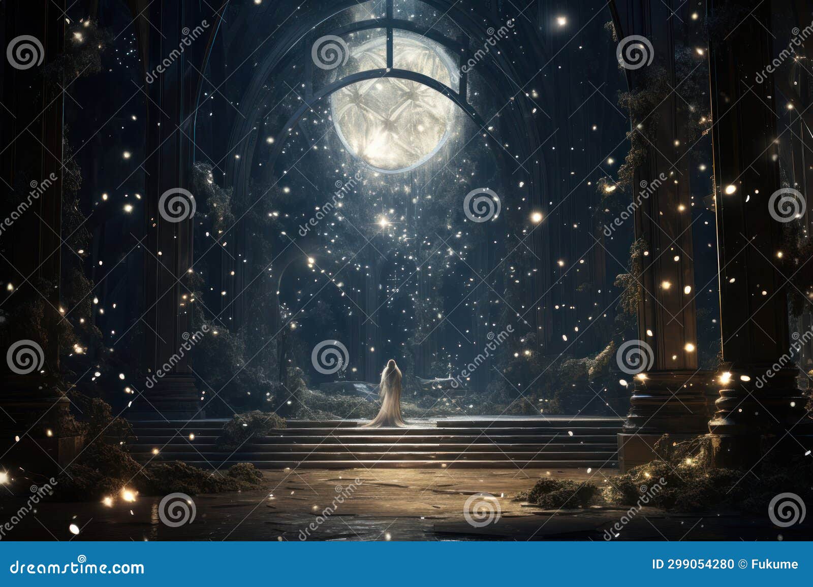 Fantasy Girl Gets Cosmic Power Generative Ai Stock Photo - Image of ...