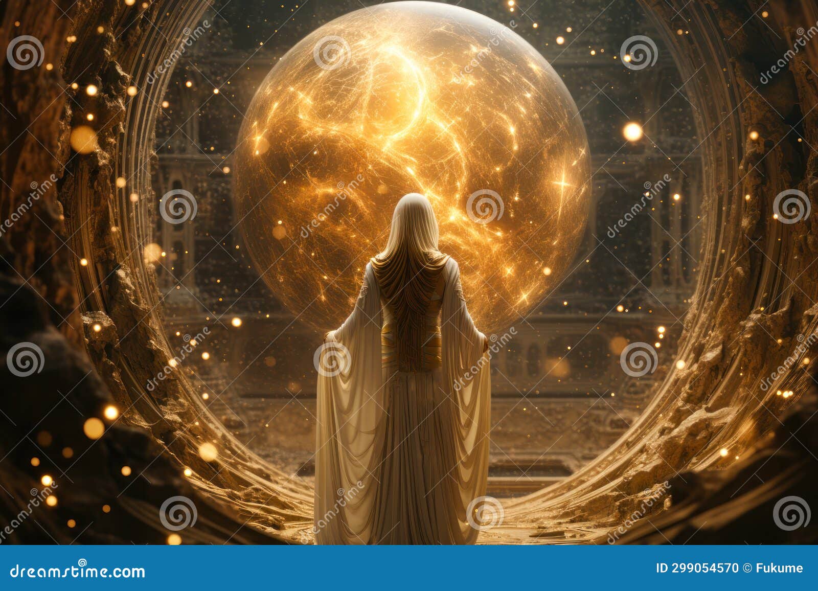 Fantasy Girl Gets Cosmic Power Generative Ai Stock Photo - Image of ...