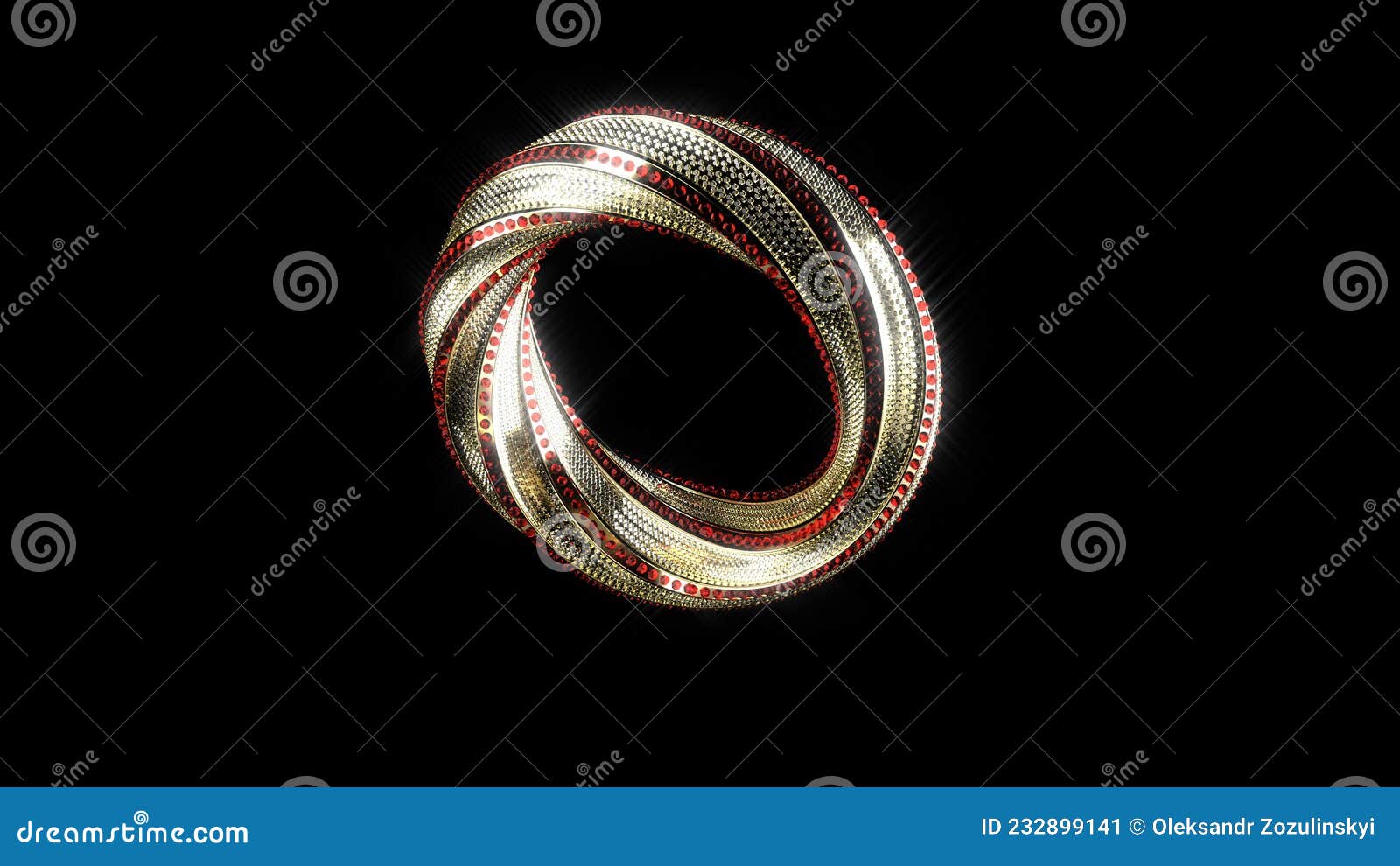 Fantasy Gold Red Diamond Ring Beautiful View Circle Rotating 3d Stock ...