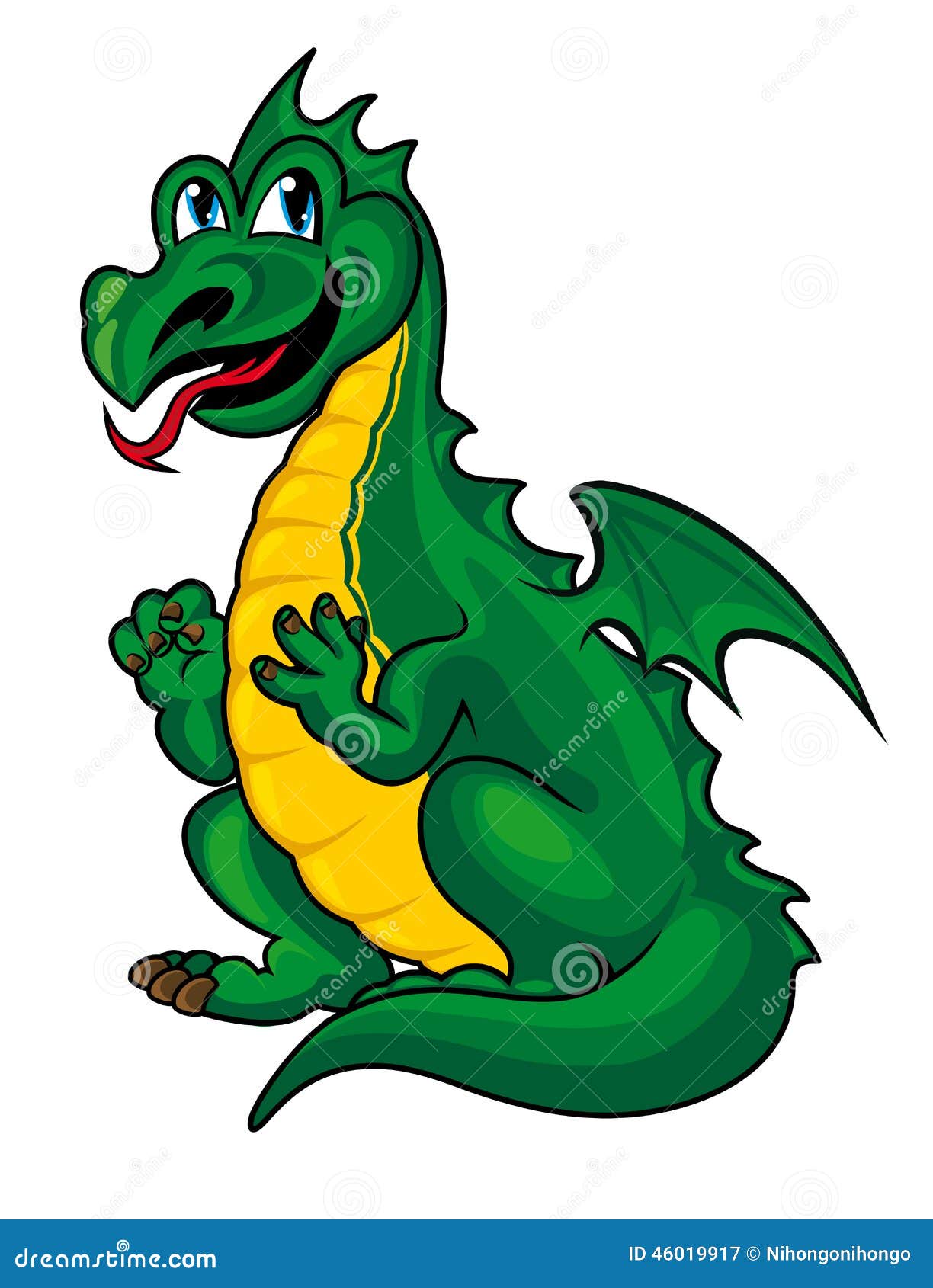 Fantasy green dragon stock vector. Illustration of clipart - 46019917