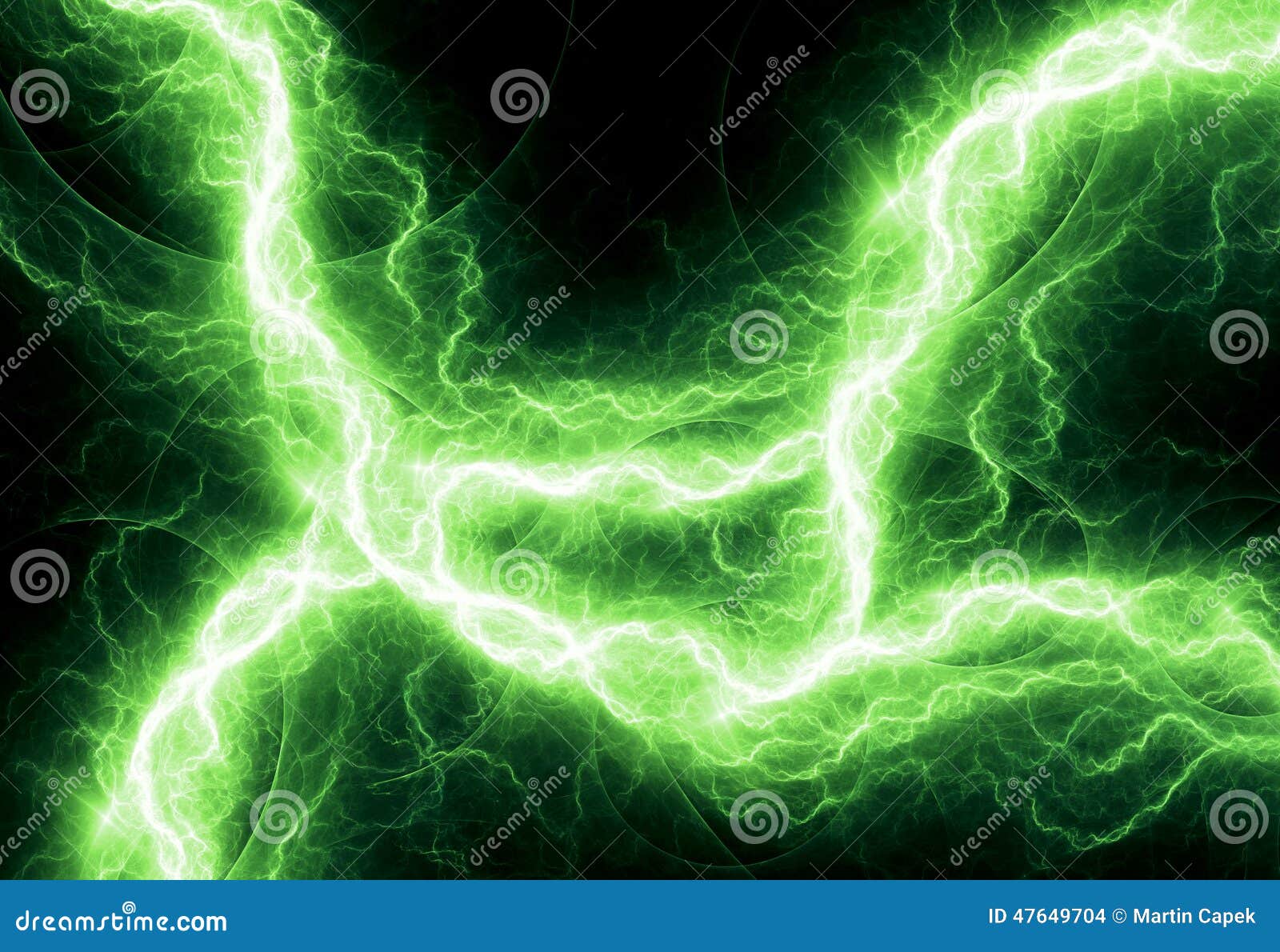 Fantasy green lightning stock illustration. Illustration of danger ...