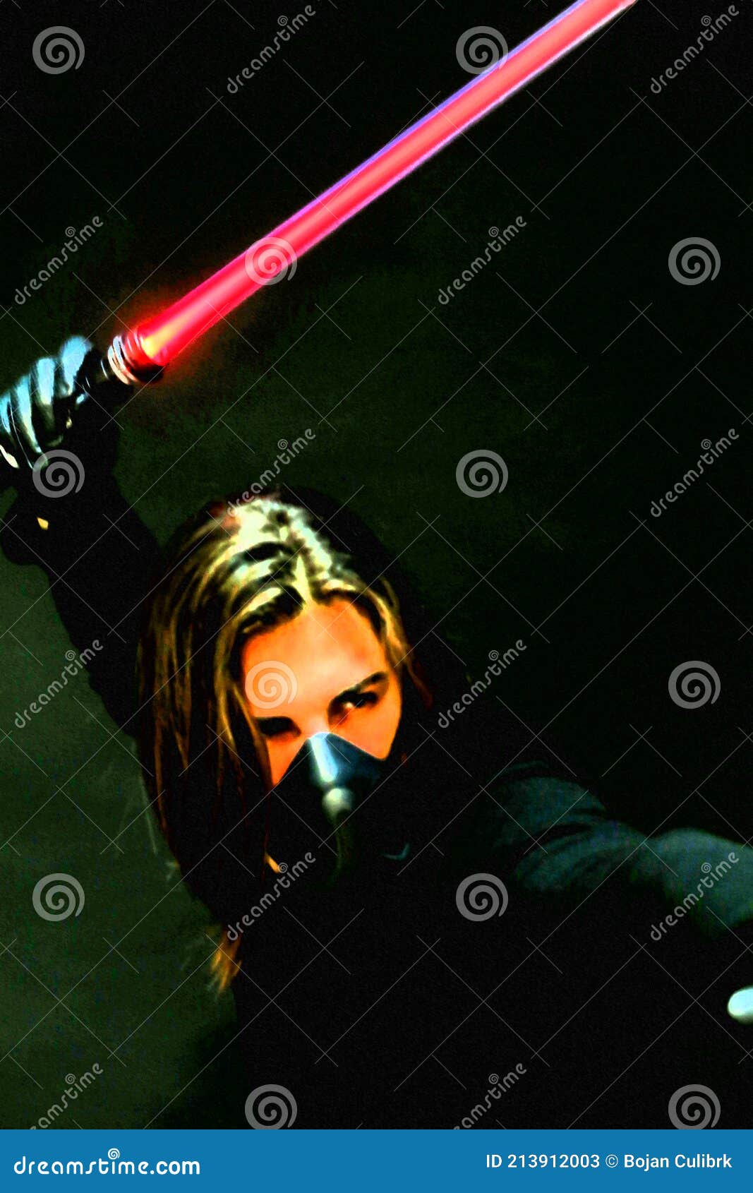 Young Male Model with Mask Posing in Studio. Fantasy, Halloween, Sci-Fi ...