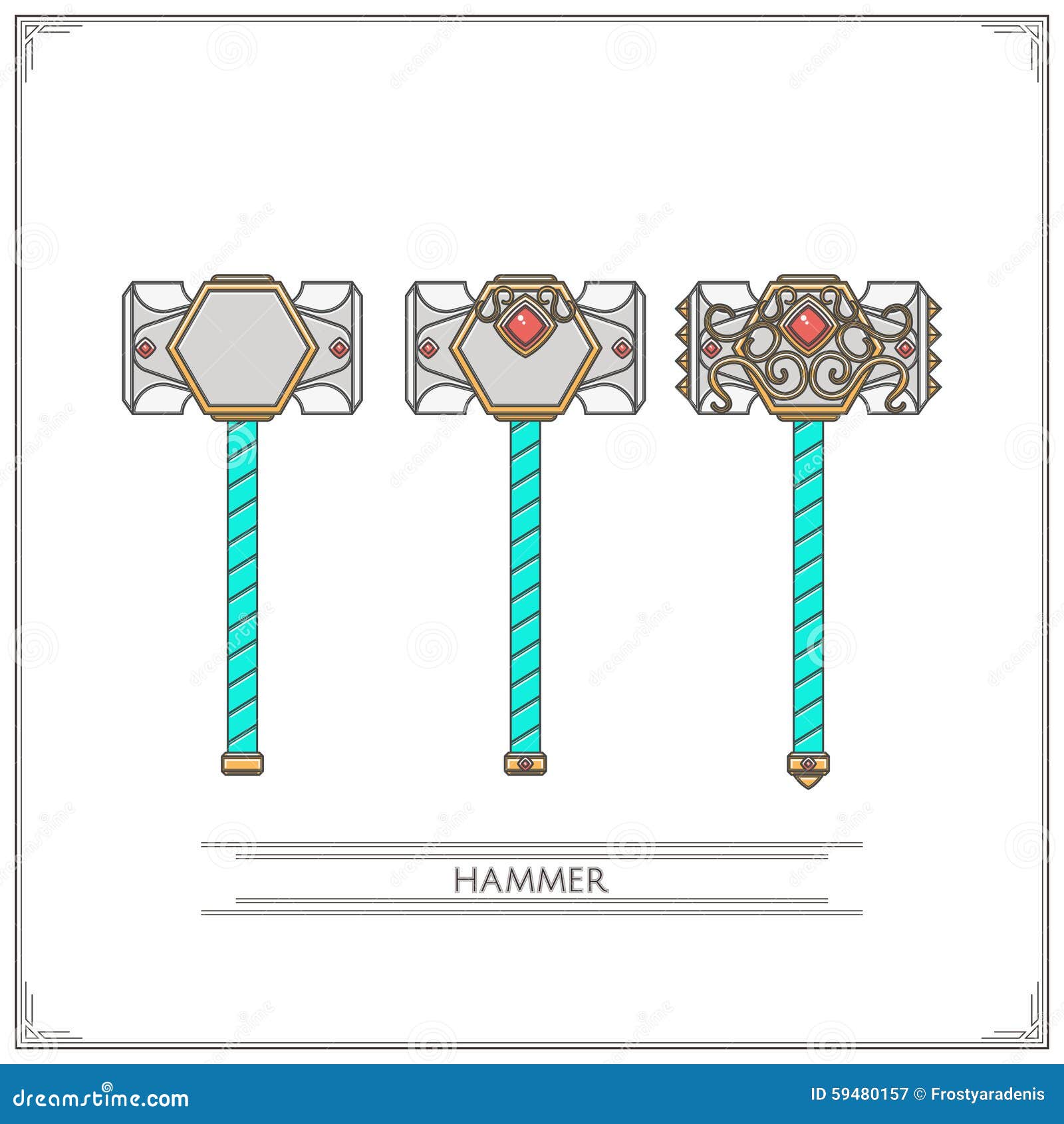 Fantasy Hammer stock vector. Illustration of design, viking - 59480157