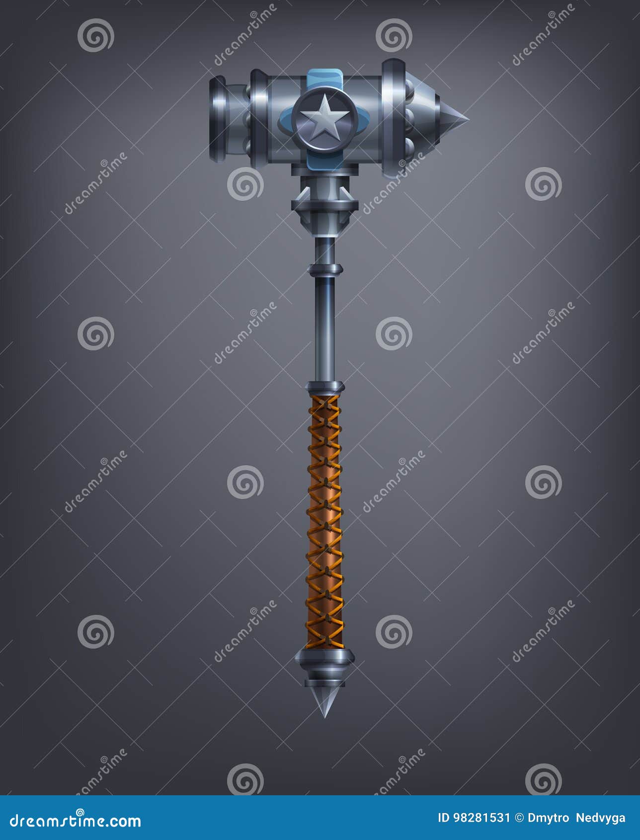 Fantasy Hammer Weapon for Game or Cards. Stock Vector - Illustration of ...