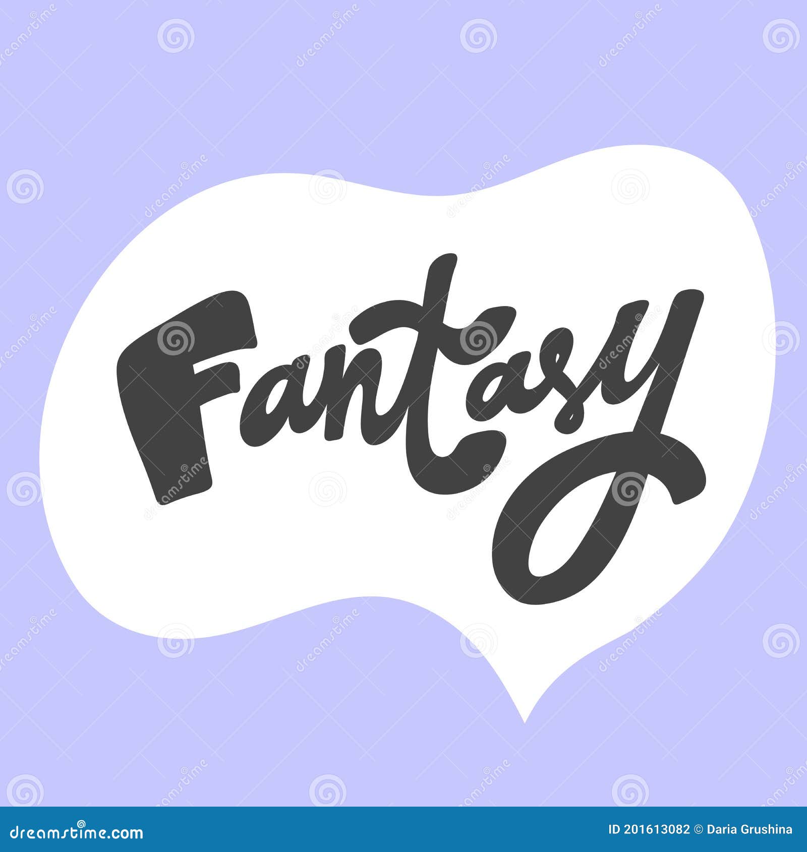 Fantasy. Hand Drawn Lettering Logo for Social Media Content Stock ...