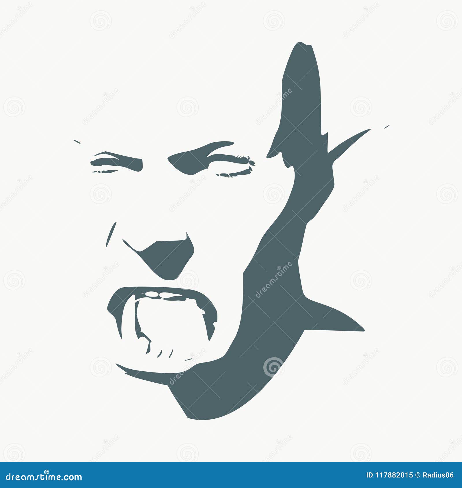 Evil orc face stock vector. Illustration of ogre, goblin - 117882015