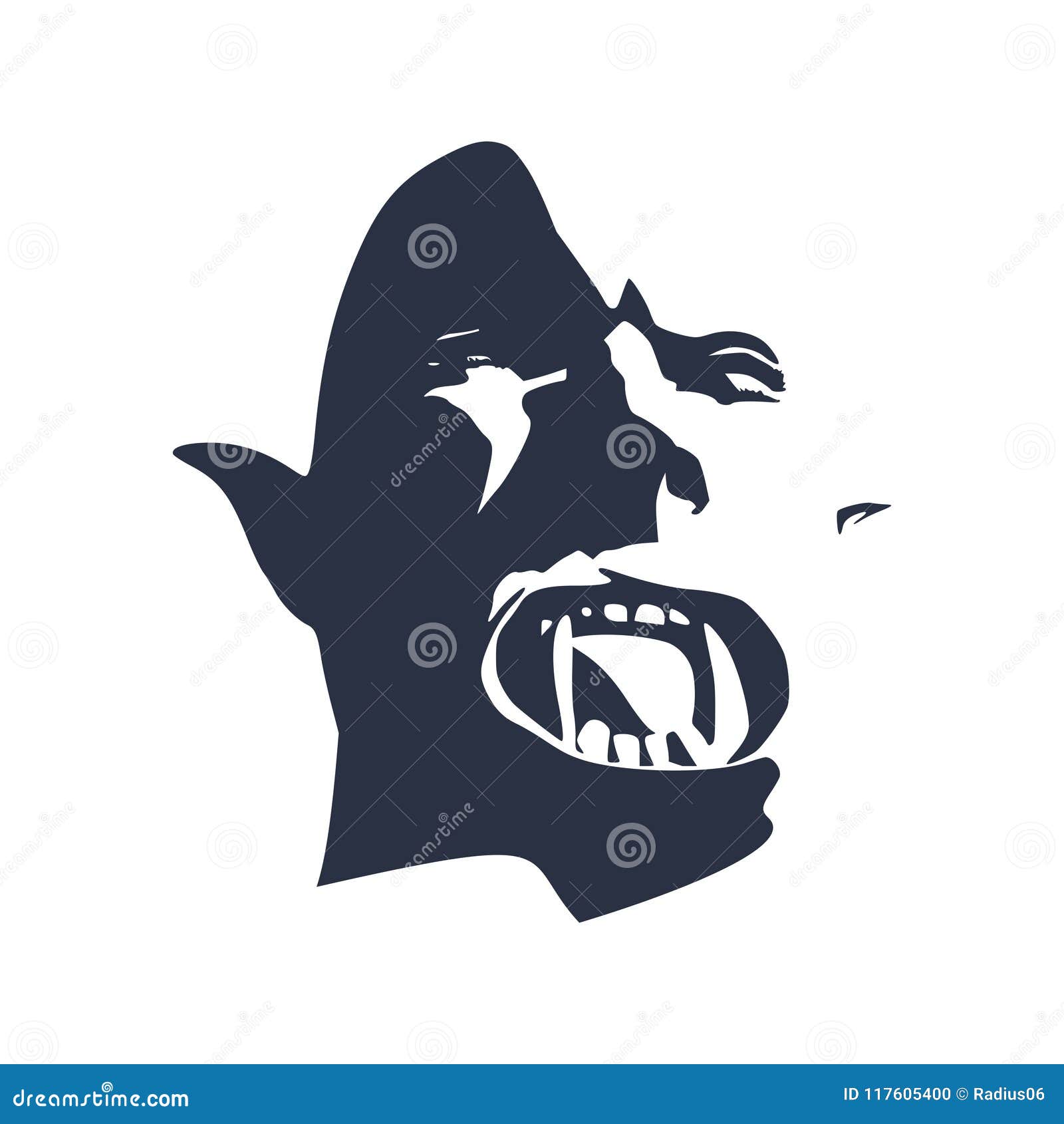 Evil orc face stock vector. Illustration of horror, danger - 117605400