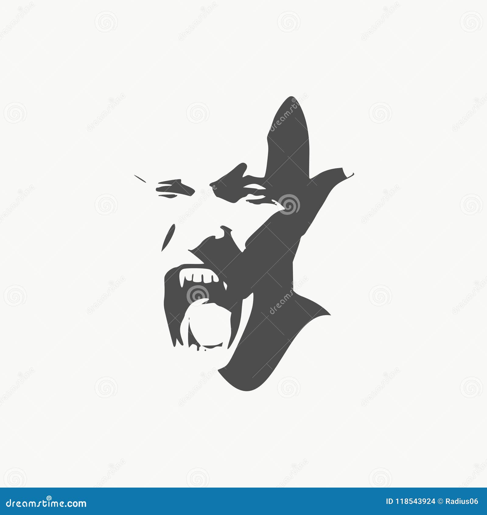 Evil orc face stock vector. Illustration of open, fantasy - 118543924
