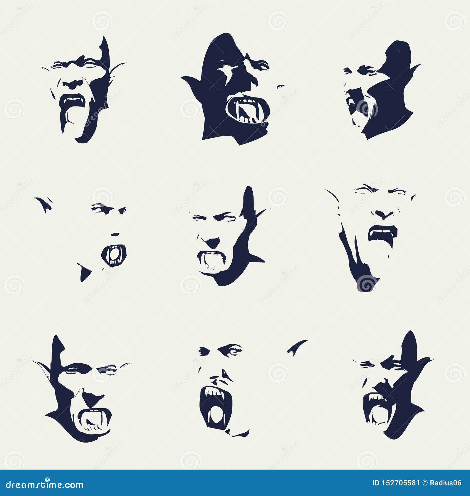 Evil orc face stock vector. Illustration of character - 152705581