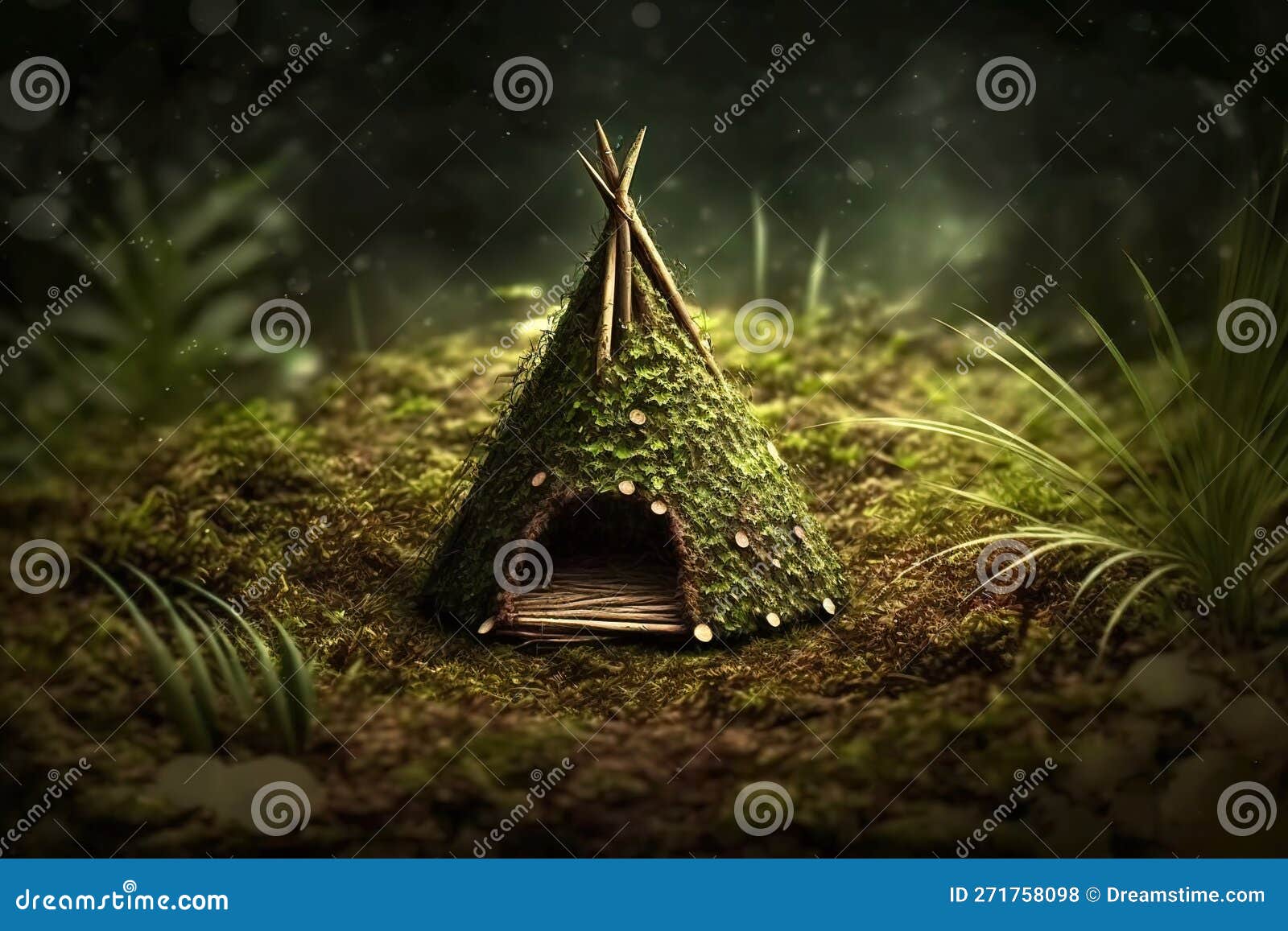 Fantasy Home of Tiny Wood Dweller, Macro View of Fairy Tale Hut ... Fantasy Home of Tiny Wood Dweller, Macro View of Fairy Tale Hut ...