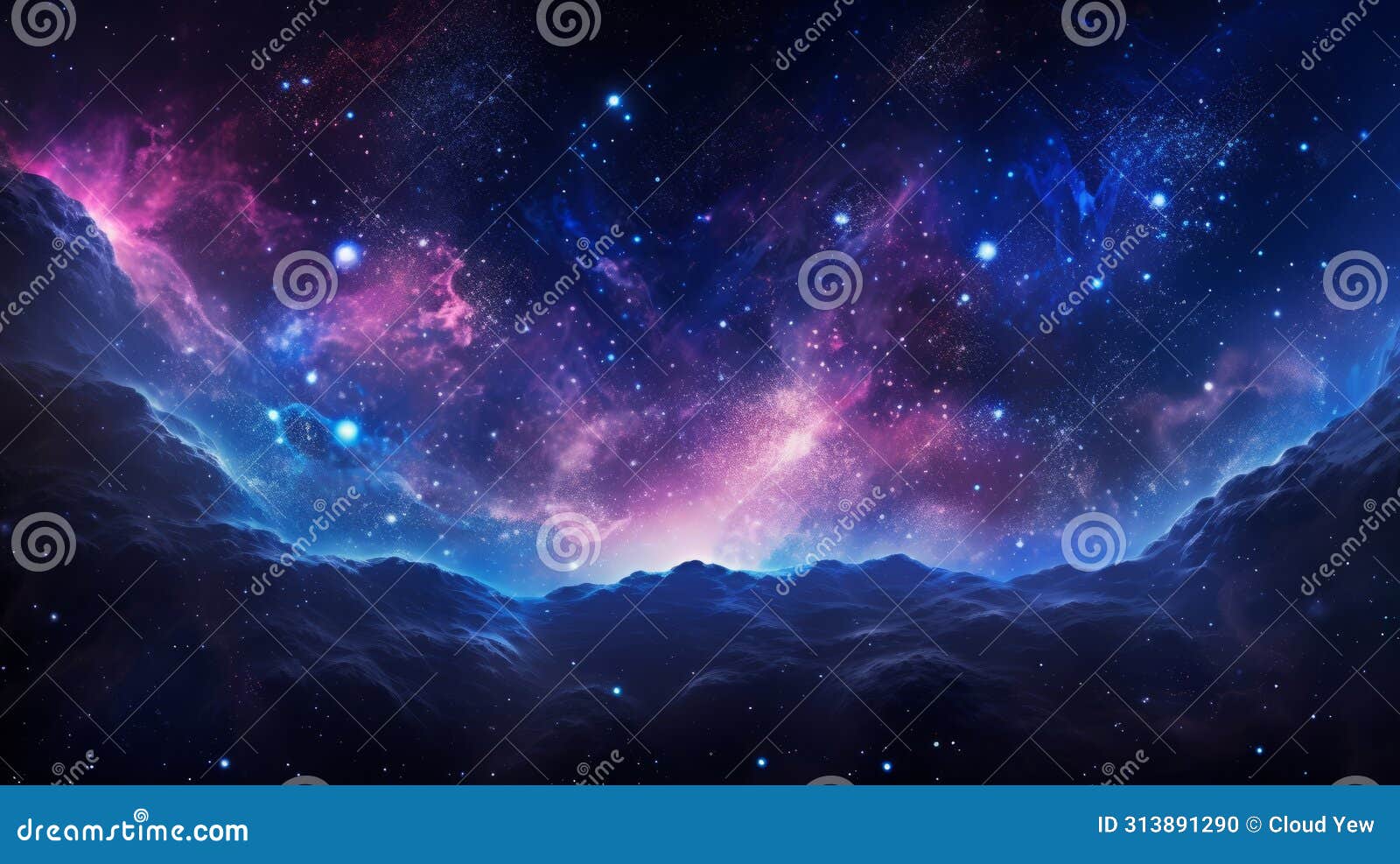 A Fantasy Hyper Zoom Backdrop with Cosmic Wonders Stock Illustration ...