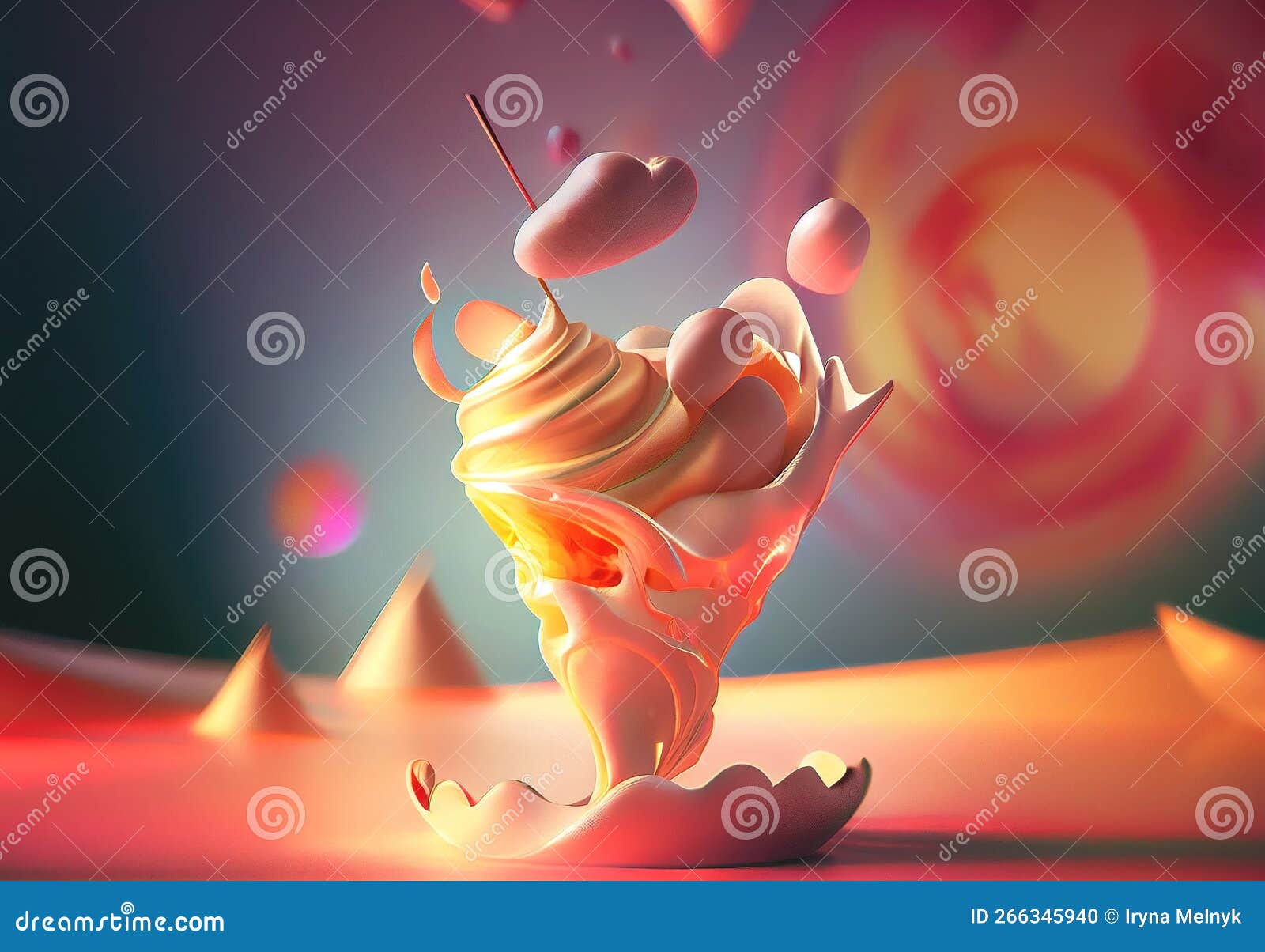 Fantasy Ice Cream Abstract Art Made with Generative AI Stock ...