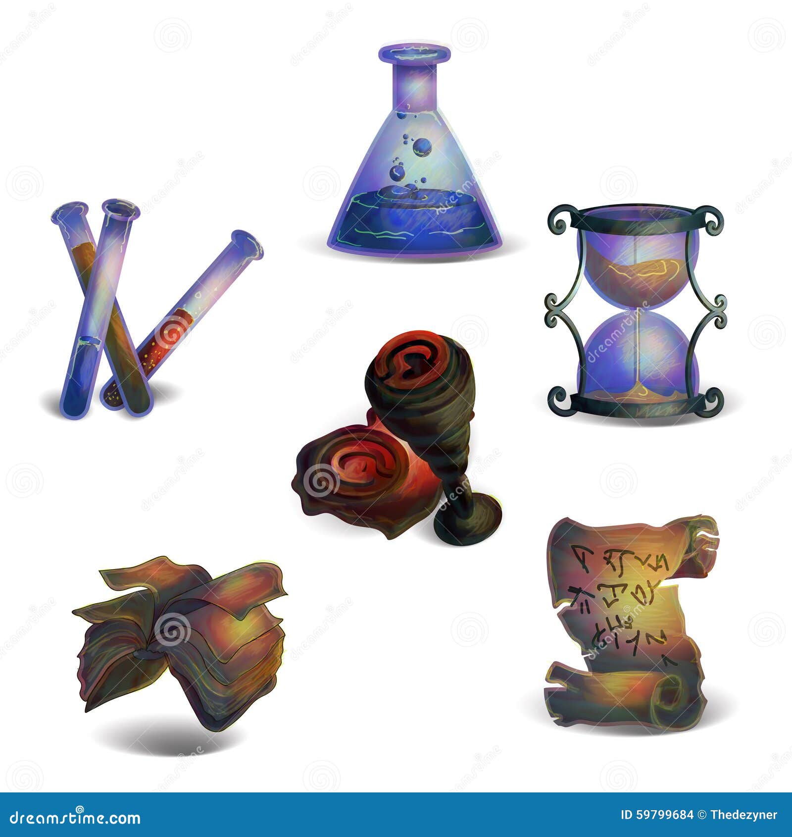 Fantasy Icons stock illustration. Illustration of ancient - 59799684