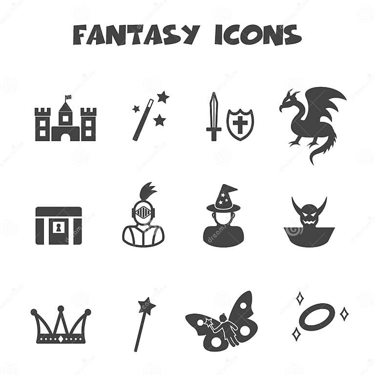 Fantasy icons stock vector. Illustration of mace, medieval - 39964702