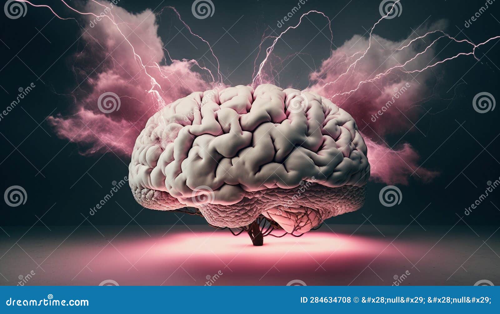 Fantasy Illustration of a Human Brain, Ai Generative Stock Illustration ...