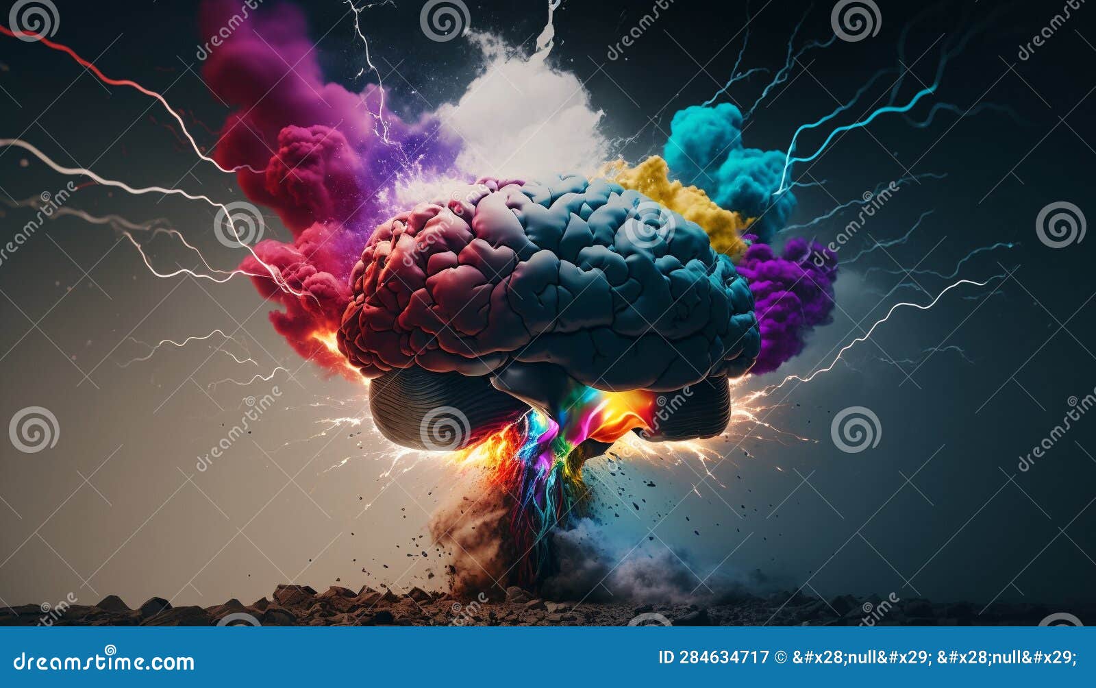 Fantasy Illustration of a Human Brain, Ai Generative Stock Illustration ...