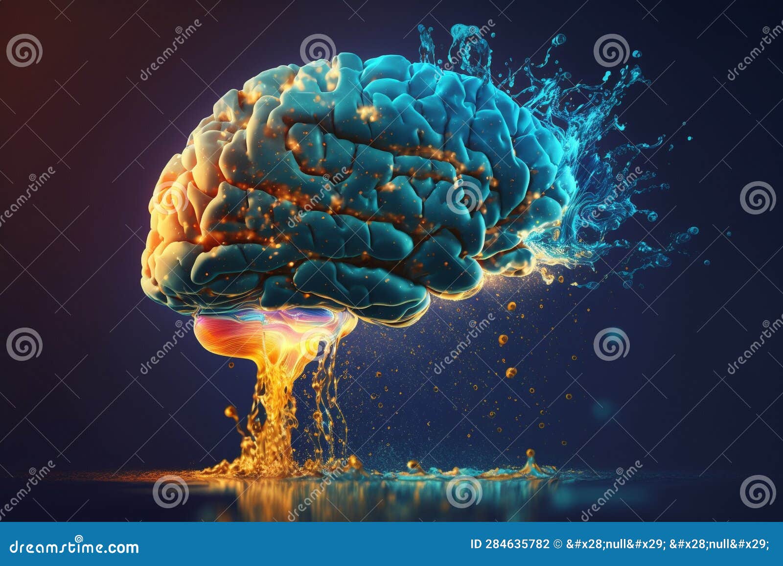 Fantasy Illustration of a Human Brain, Ai Generative Stock Illustration ...