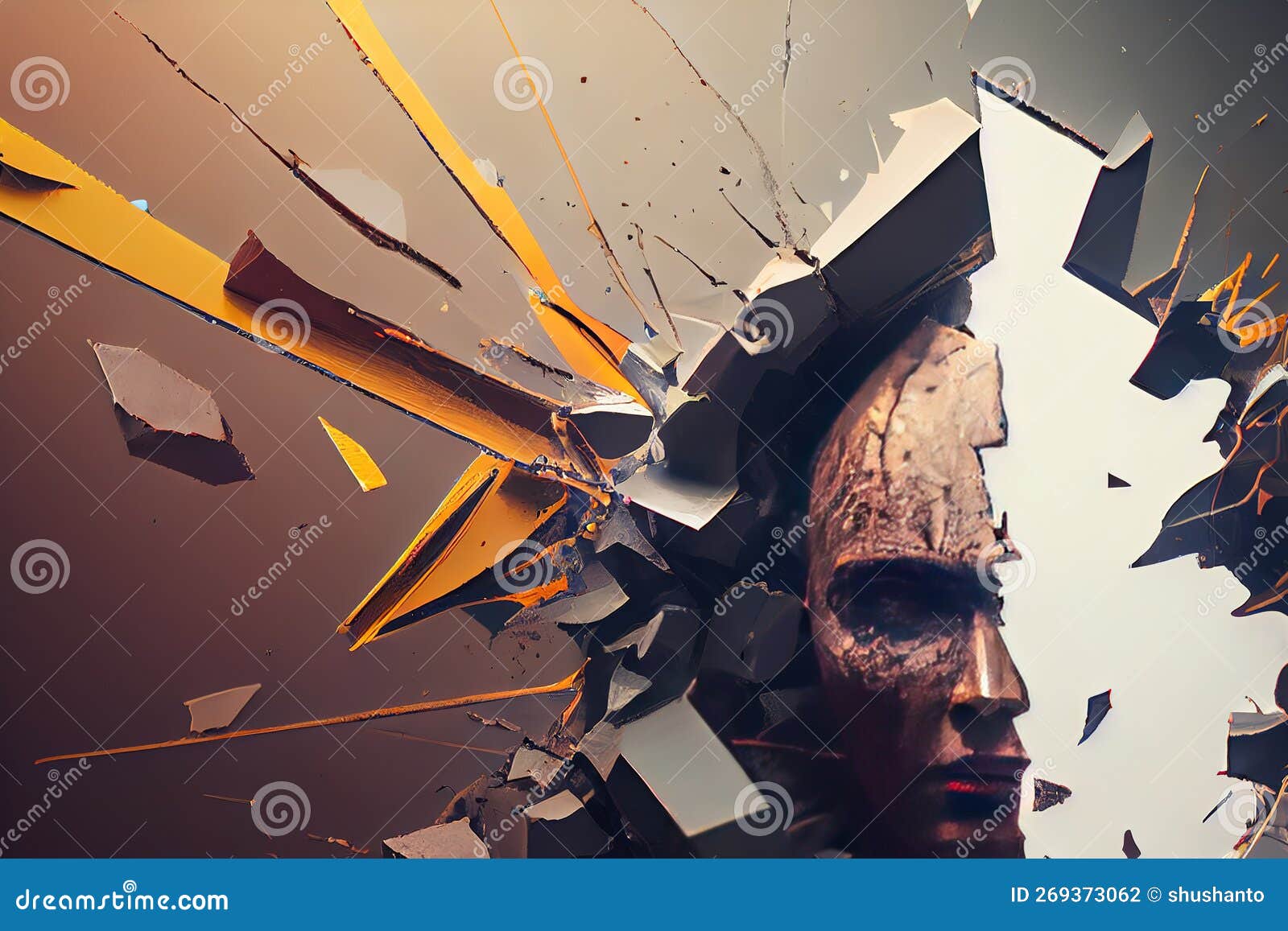 Fantasy Illustration of Shattered Creative Manipulation Stock ...