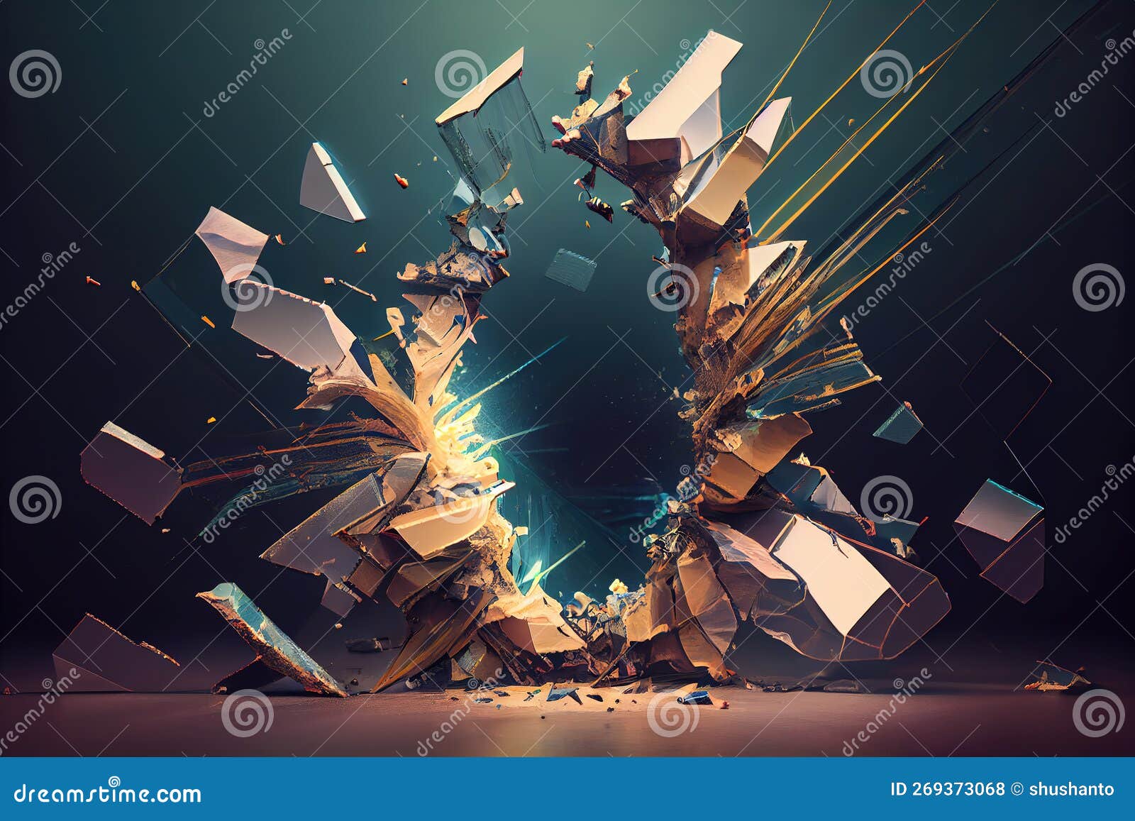 Fantasy Illustration of Shattered Creative Manipulation Stock ...