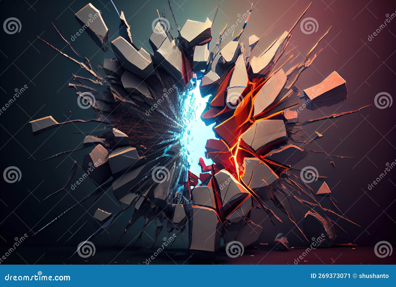 Fantasy Illustration of Shattered Creative Manipulation Stock ...