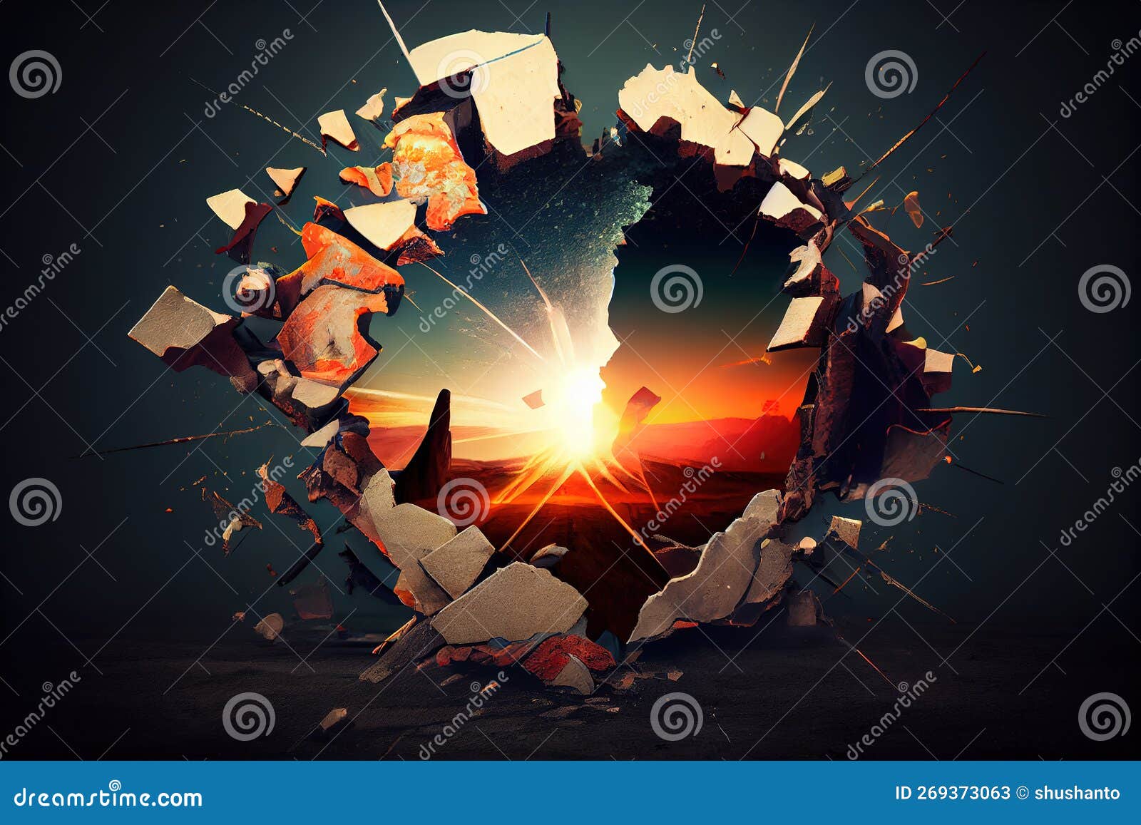 Fantasy Illustration of Shattered Creative Manipulation Stock ...