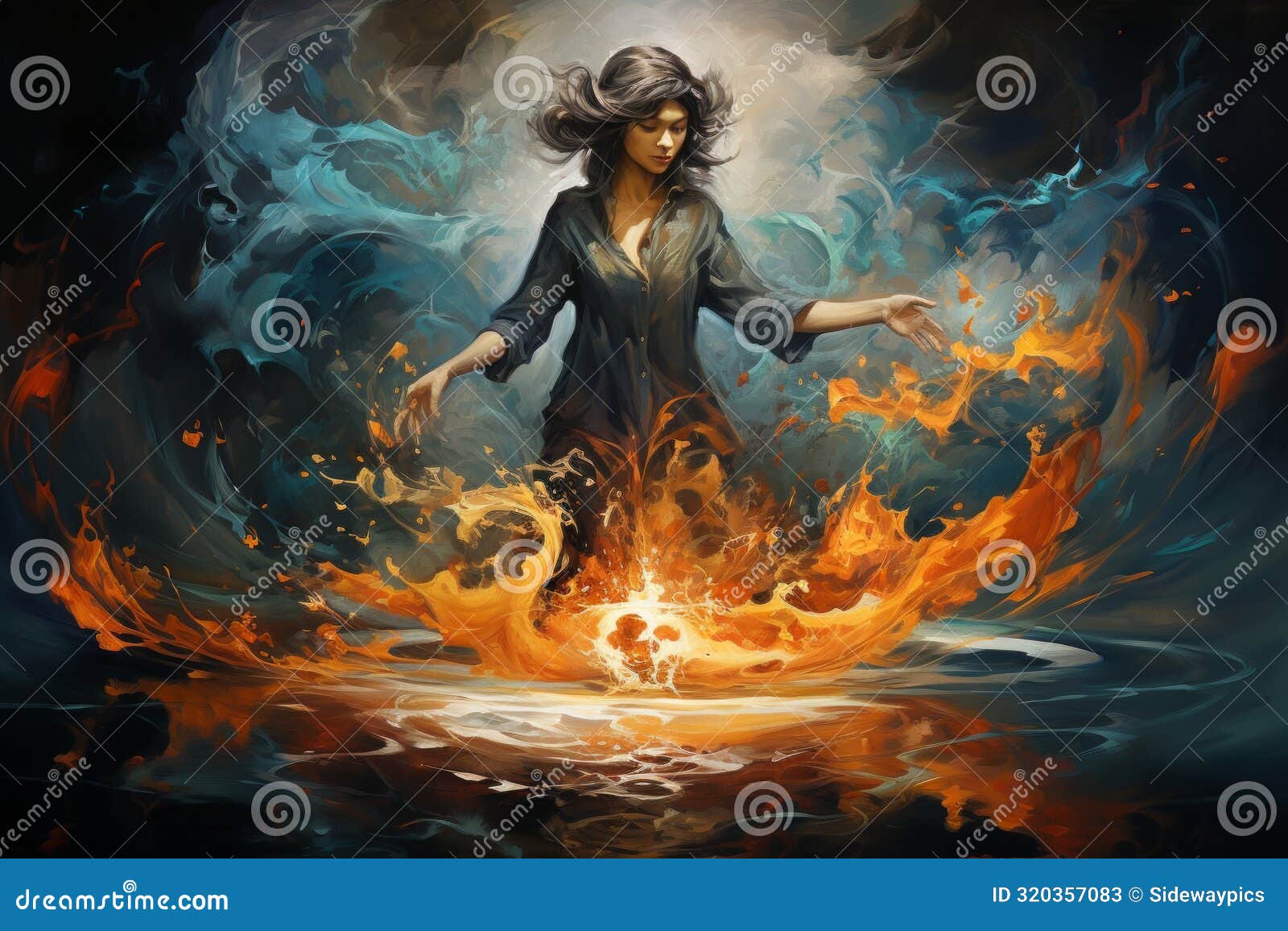 A Master of Elemental Magic, Manipulating Fire, Water, Earth, and Air ...