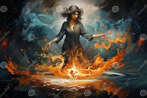 A Master of Elemental Magic, Manipulating Fire, Water, Earth, and Air ...
