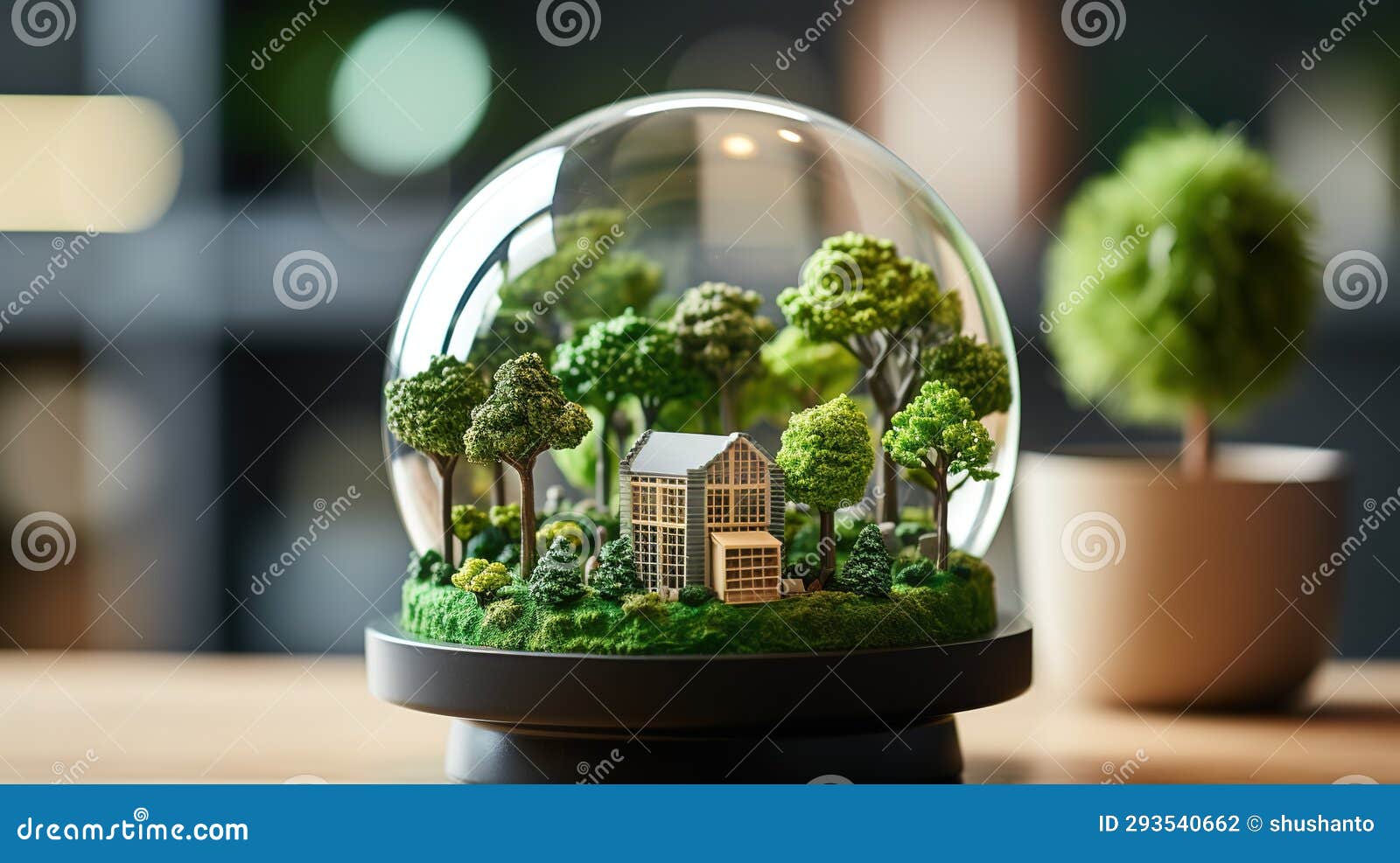 Fantasy World Inside a Circular Globe Stock Illustration - Illustration ...