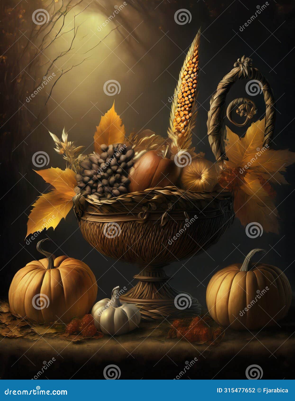 Fantasy Image with Harvested Vegetables As Cornucopia for Thanksgiving ...