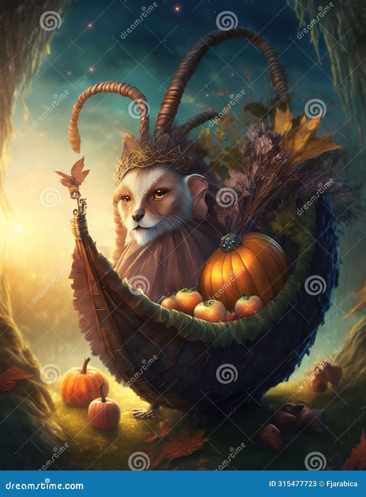 Fantasy Image with Harvested Vegetables As Cornucopia for Thanksgiving ...