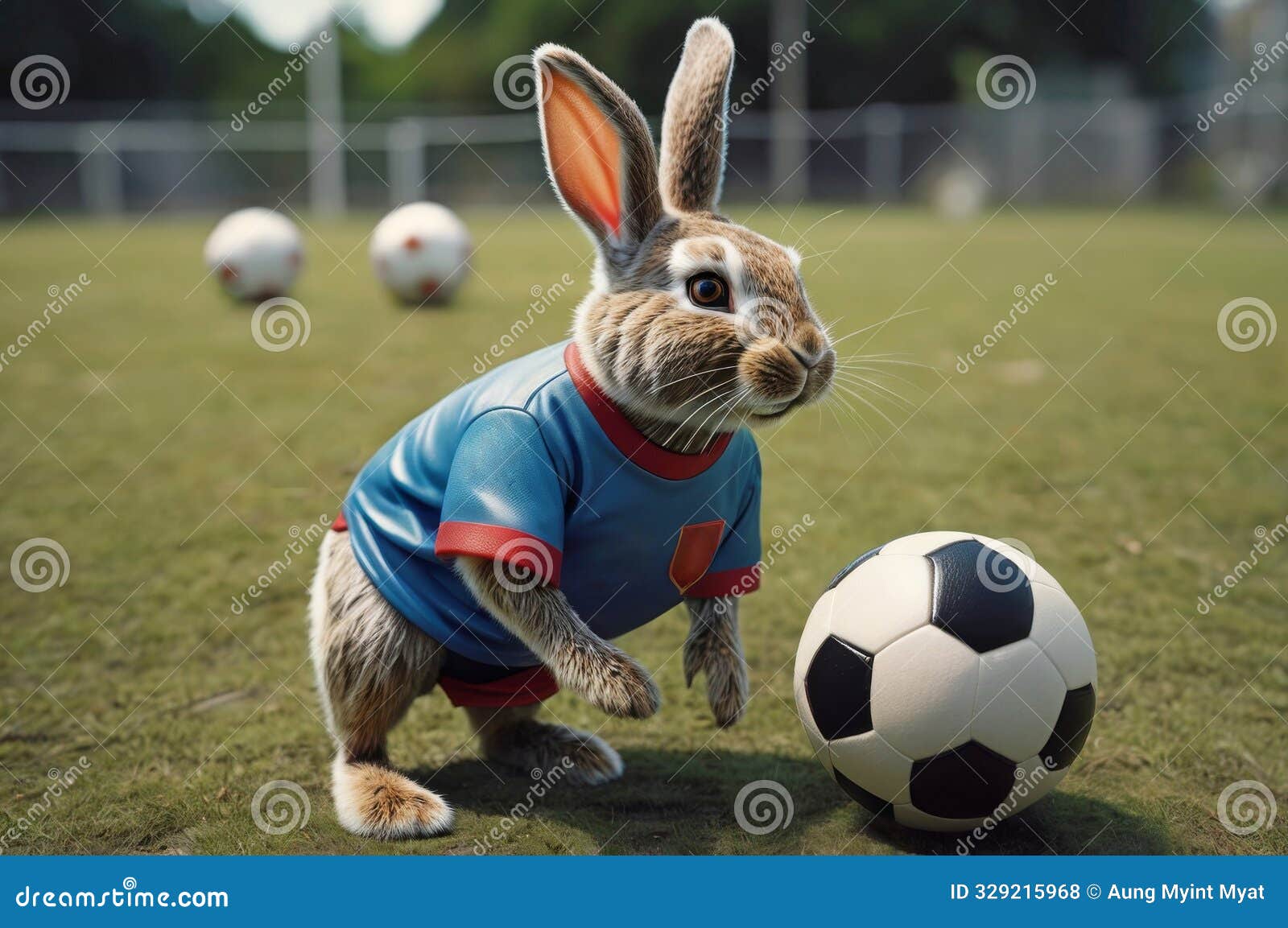 Fantasy Image of Rabbit Playing Soccer Stock Photo - Image of carrots ...