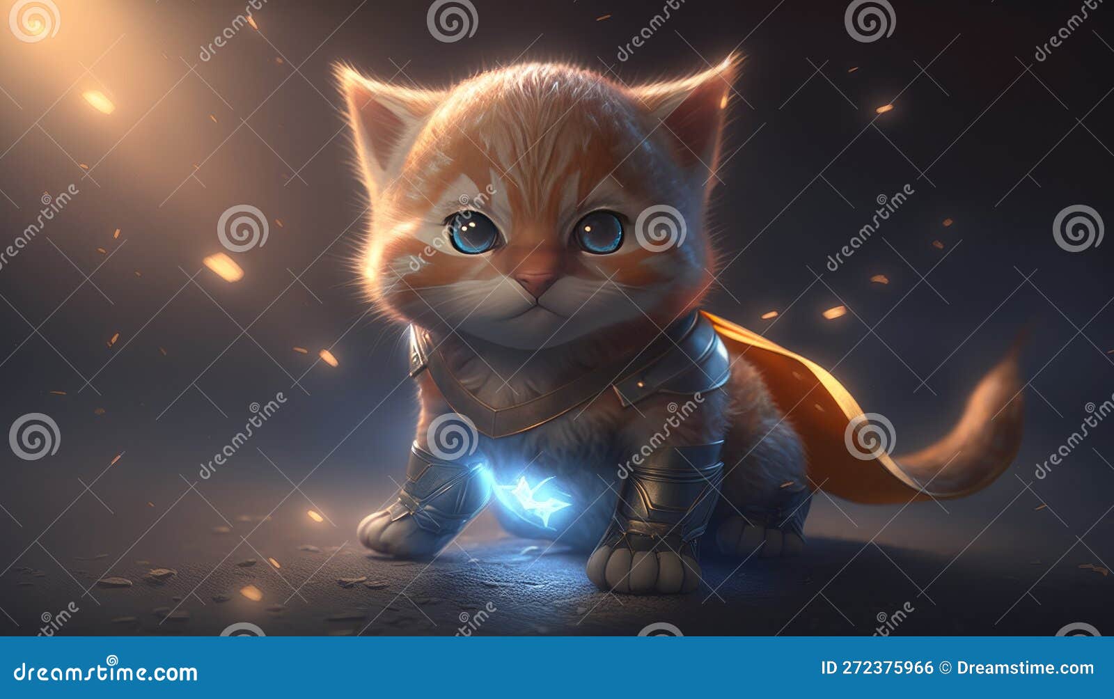 Fantasy Image of Super Hero Cute Kitten Illustration Generative AI ...