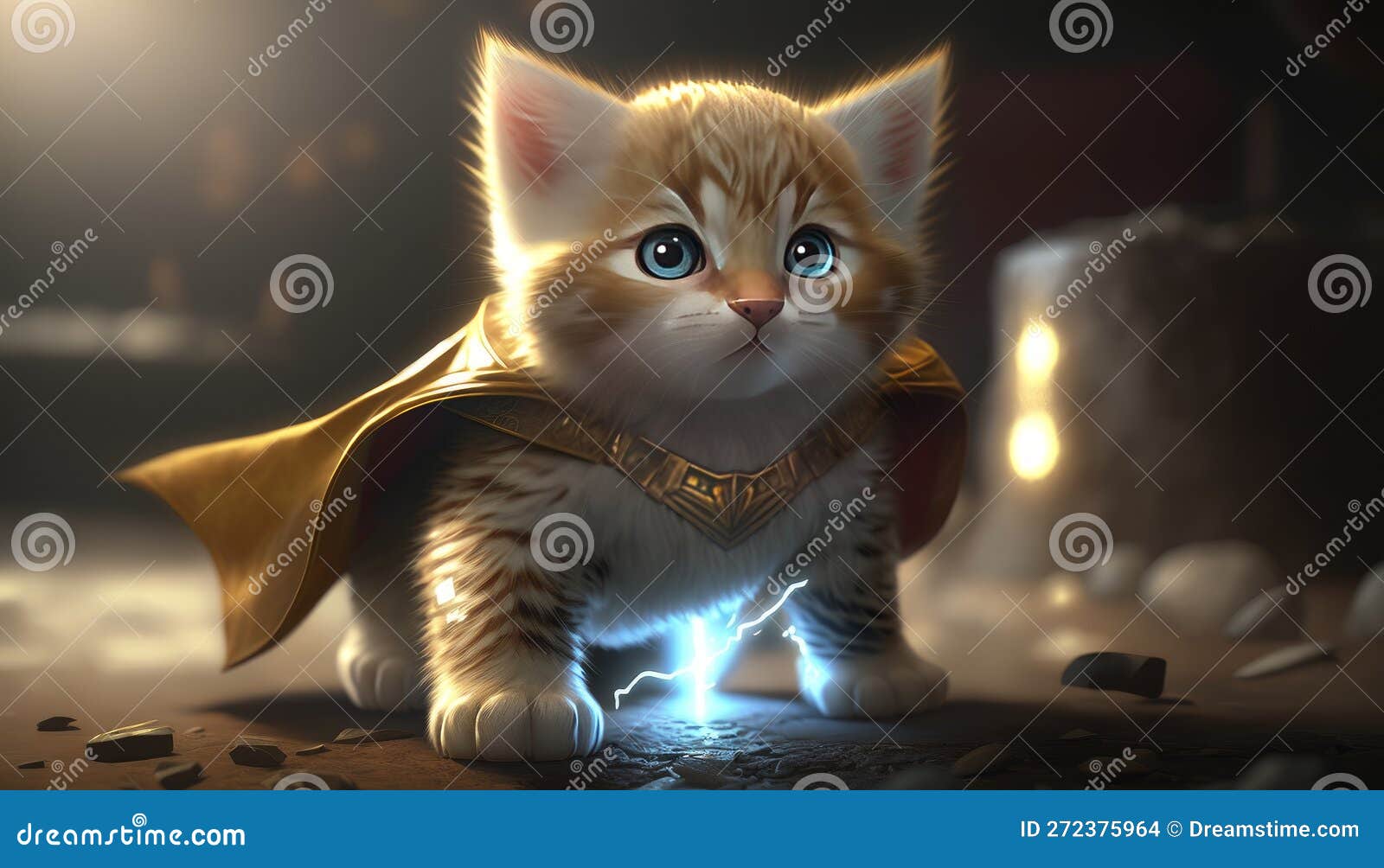 Fantasy Image of Super Hero Cute Little Kitten Image Generative AI ...