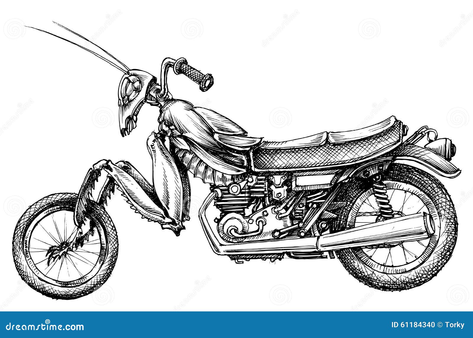 Fantasy insect motorcycle stock vector. Illustration of moto - 61184340