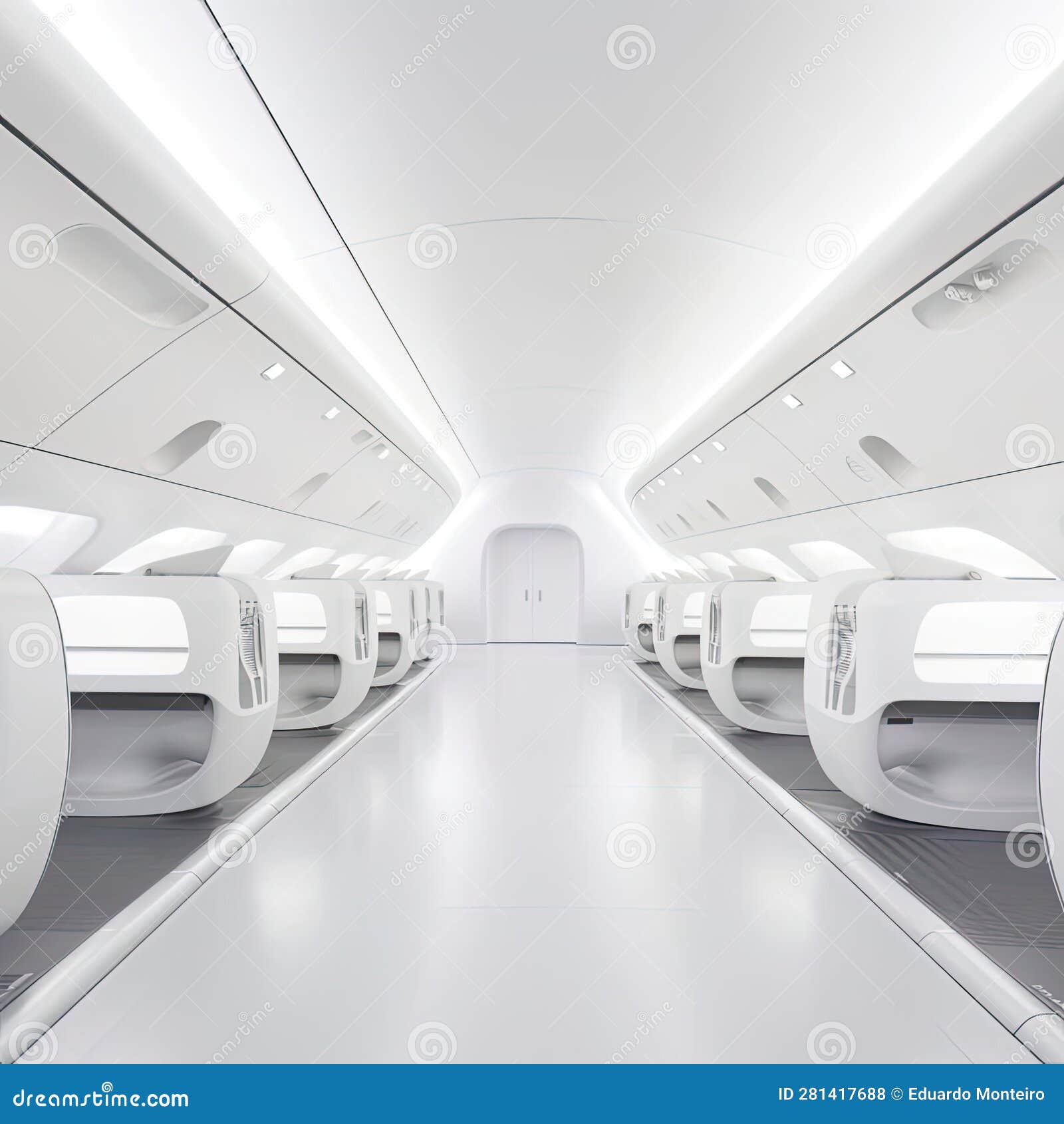 Fantasy Interior of a Luxurious Airplane with White Seats Stock ...