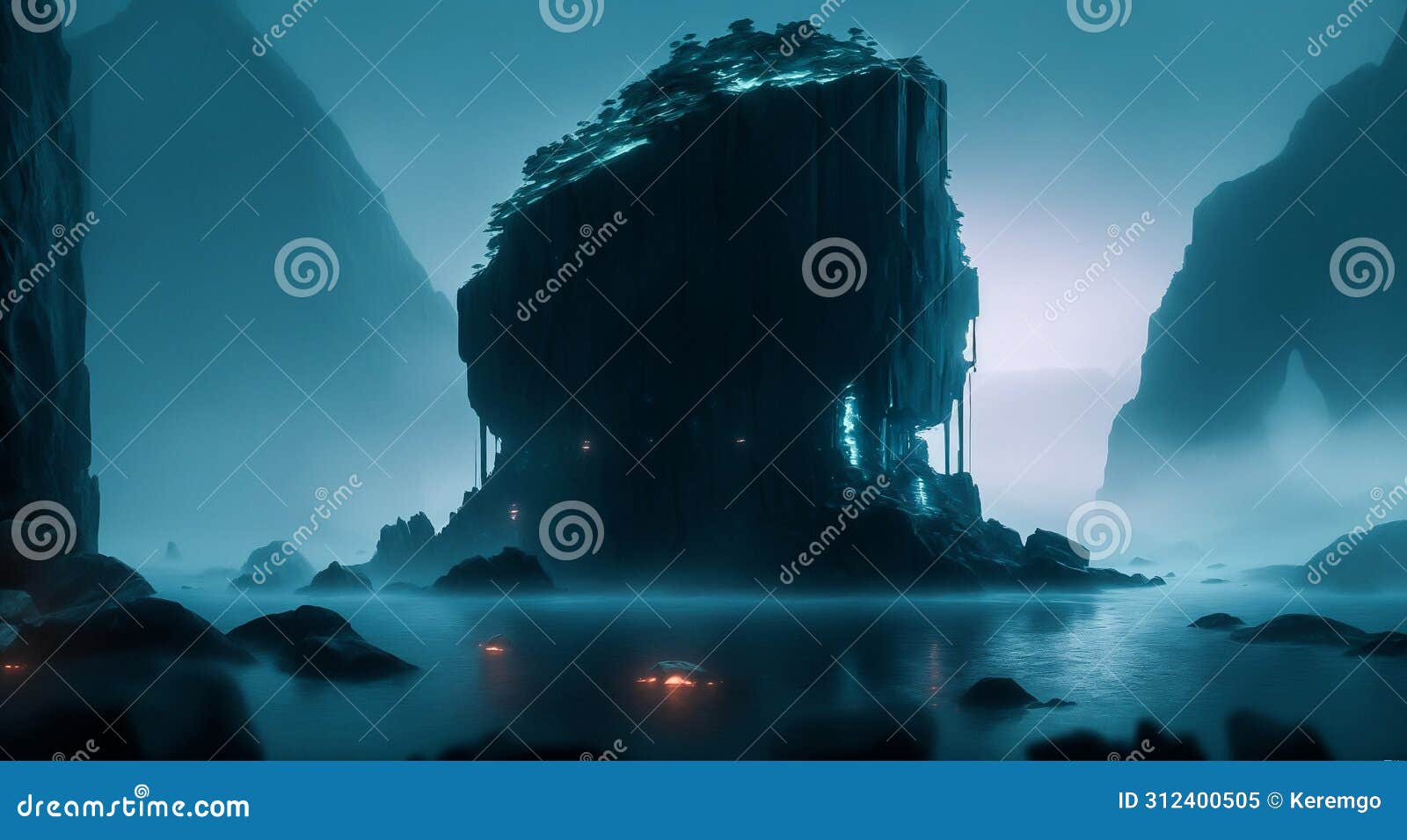 Fantasy Island Environment with Scary and Horrifying Structural ...