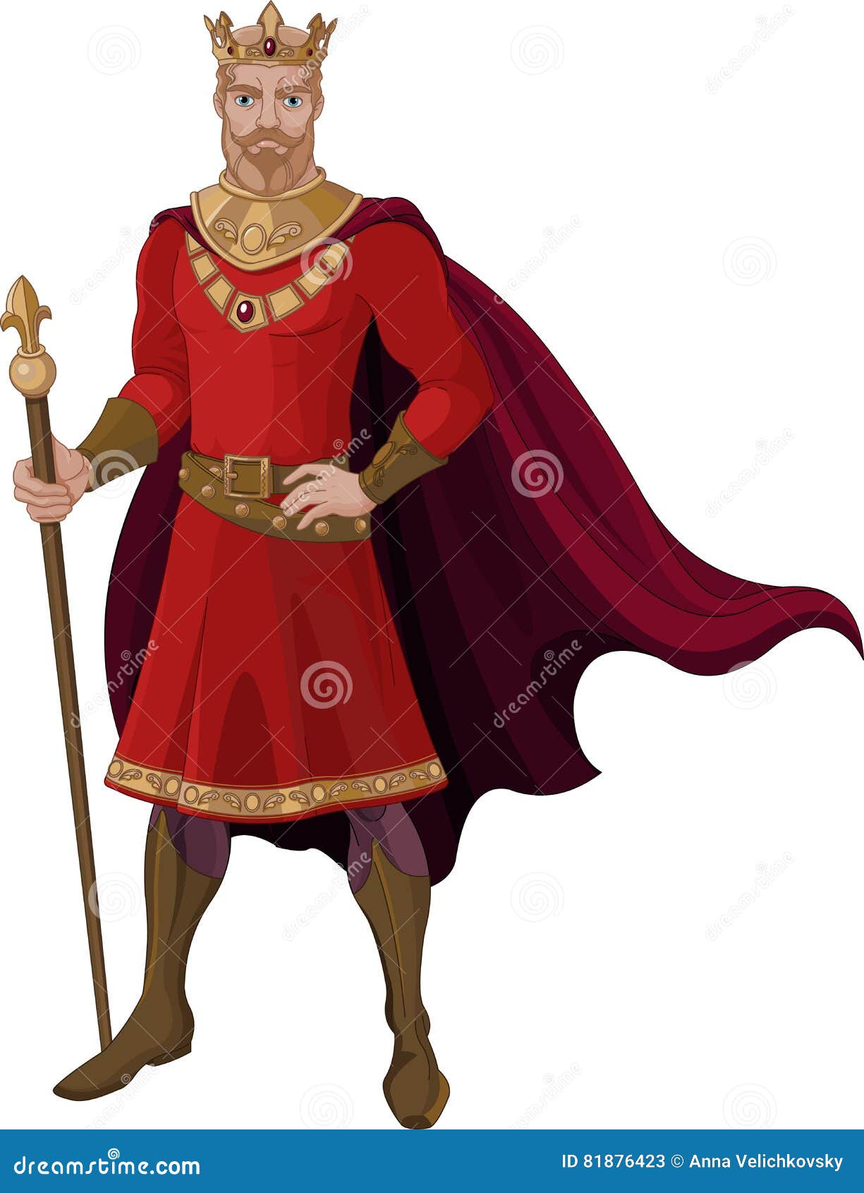 Fantasy King in Red stock vector. Illustration of kingdom - 81876423