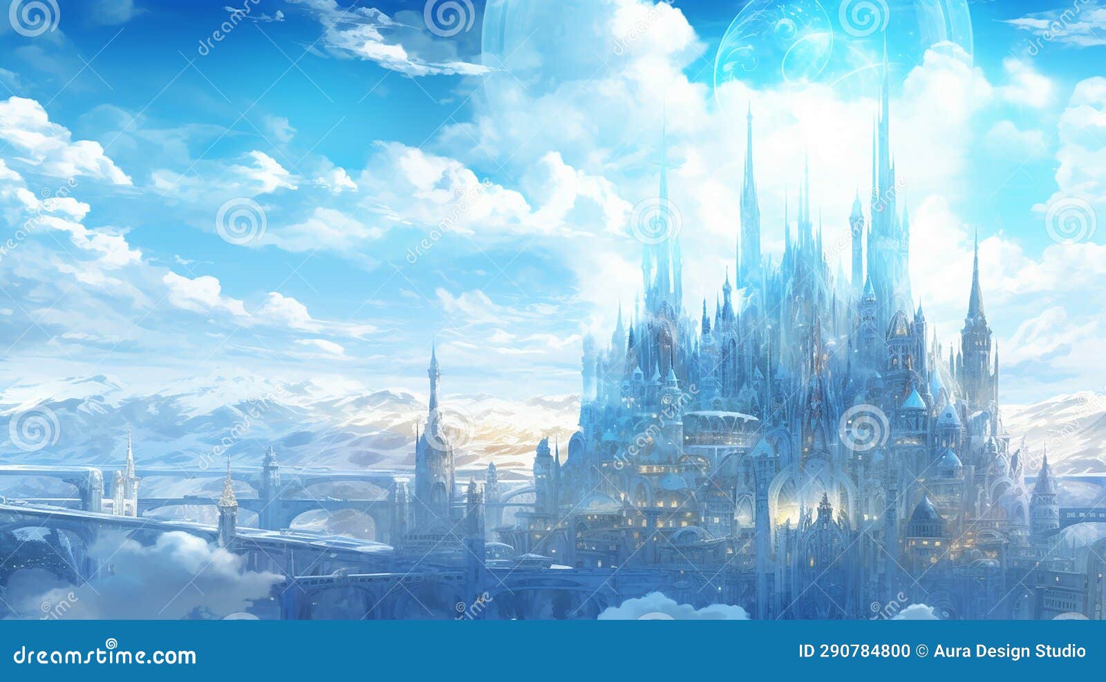 Fantasy Kingdom, Imaginary Game on Steam with Sky and Clouds Stock ...