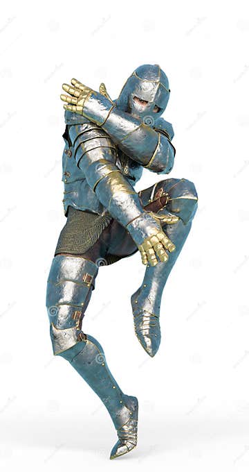 Fantasy Knight is Dancing in White Background Stock Illustration ...