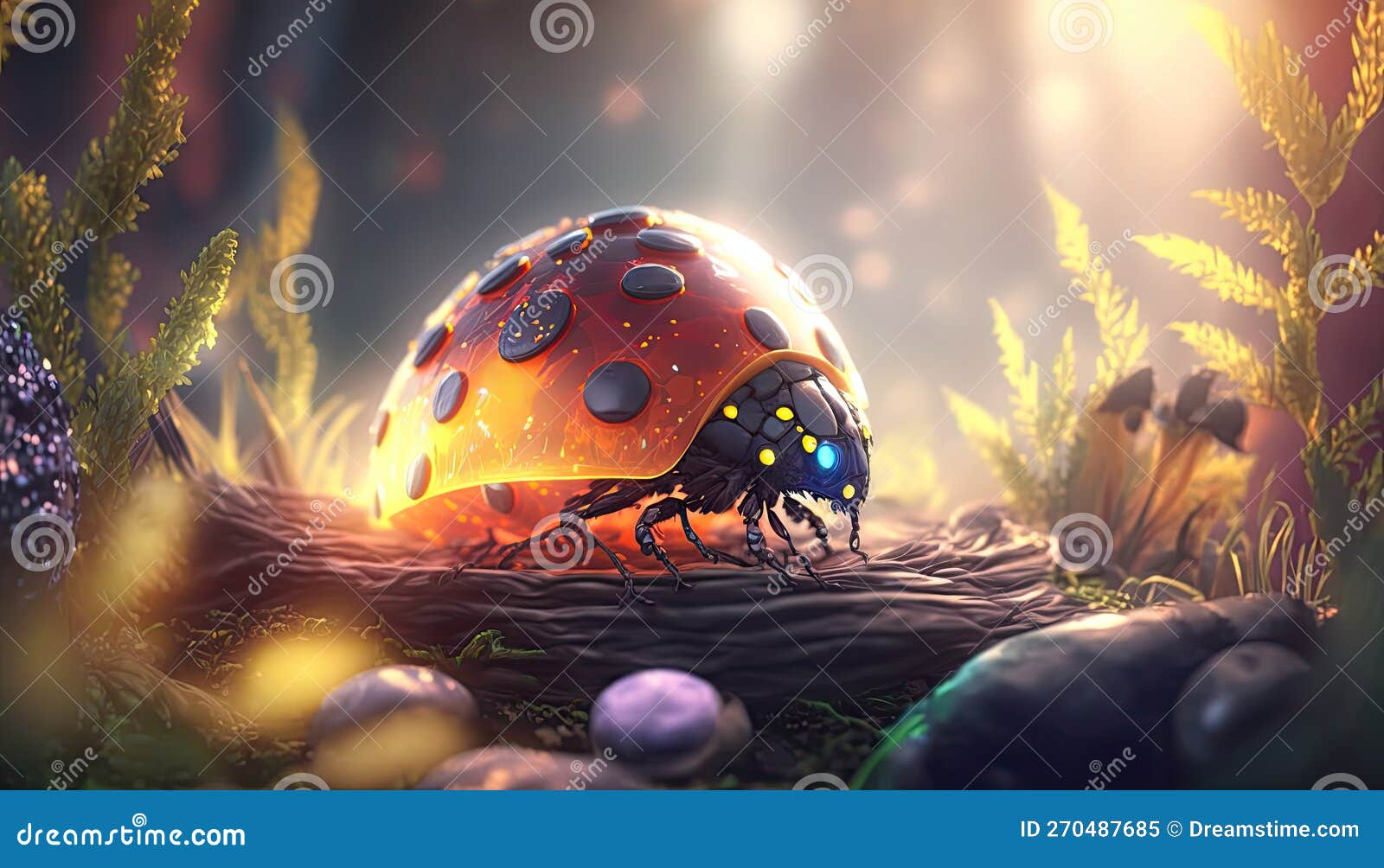 Fantasy Ladybug Illustration by Generative AI Stock Illustration ...