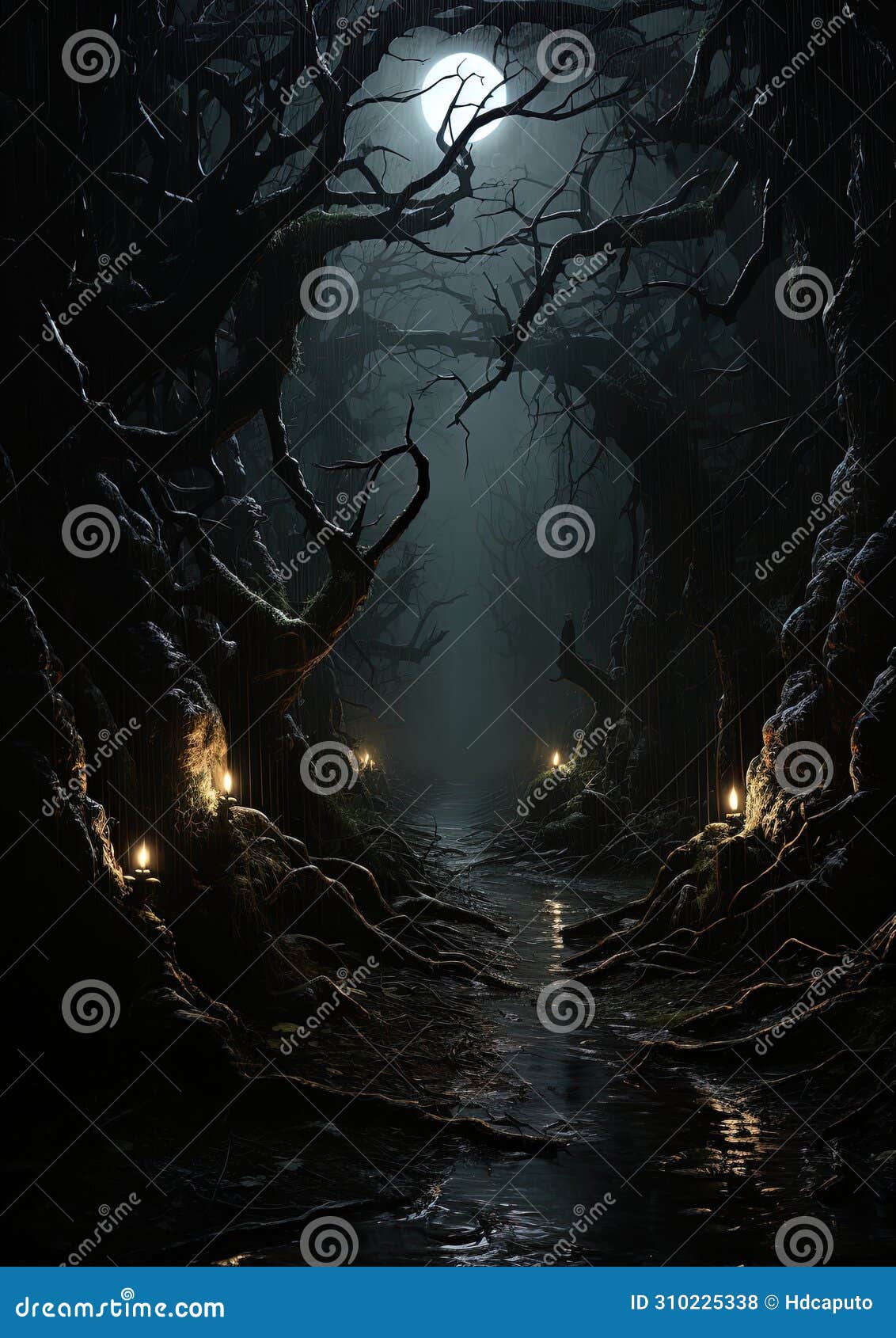 Scary Path: Dark And Moody Pencil Drawing Of A Wandering 8 In The Mist ...