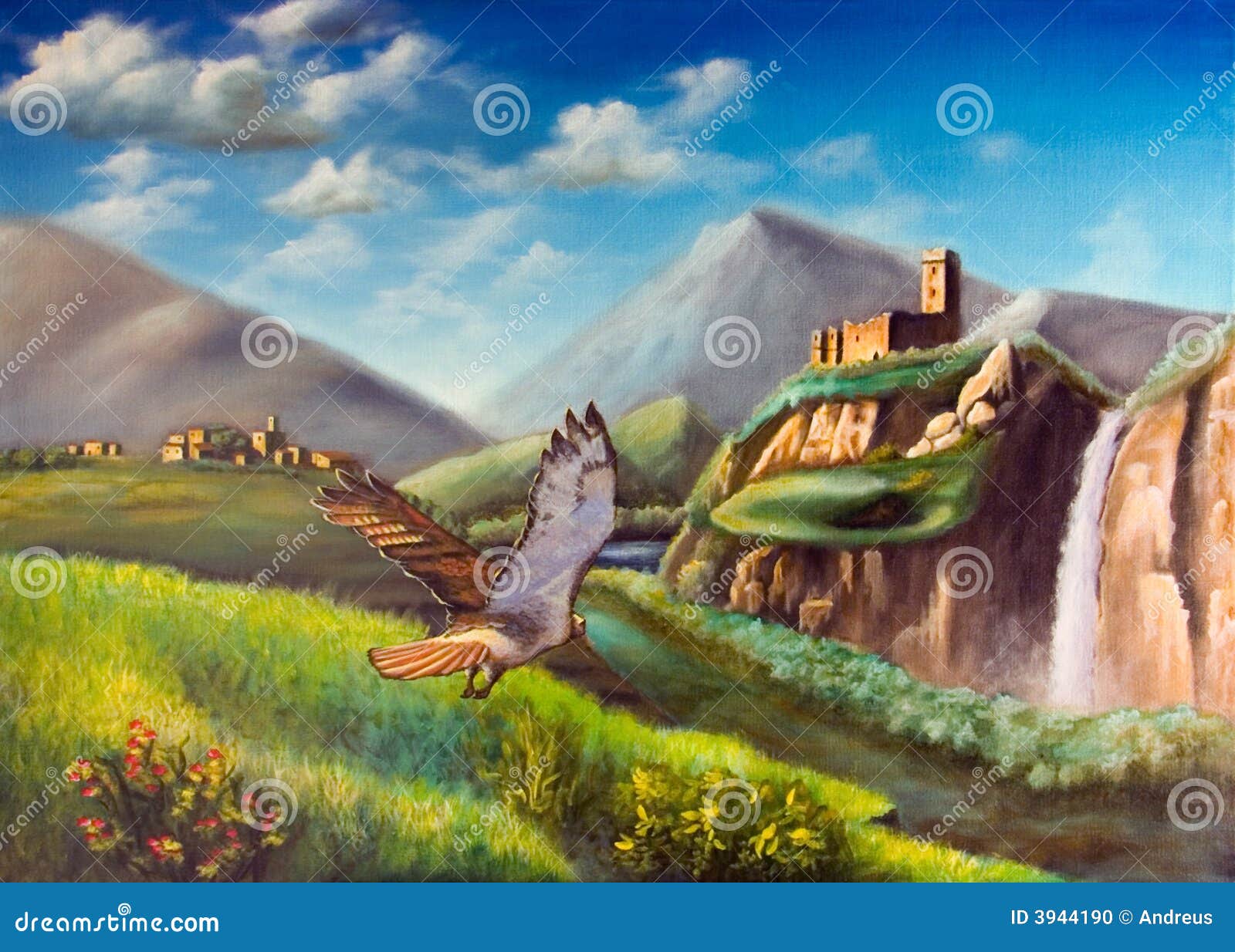 Fantasy Hawk Wildlife Photography On Gray Background | CartoonDealer ...