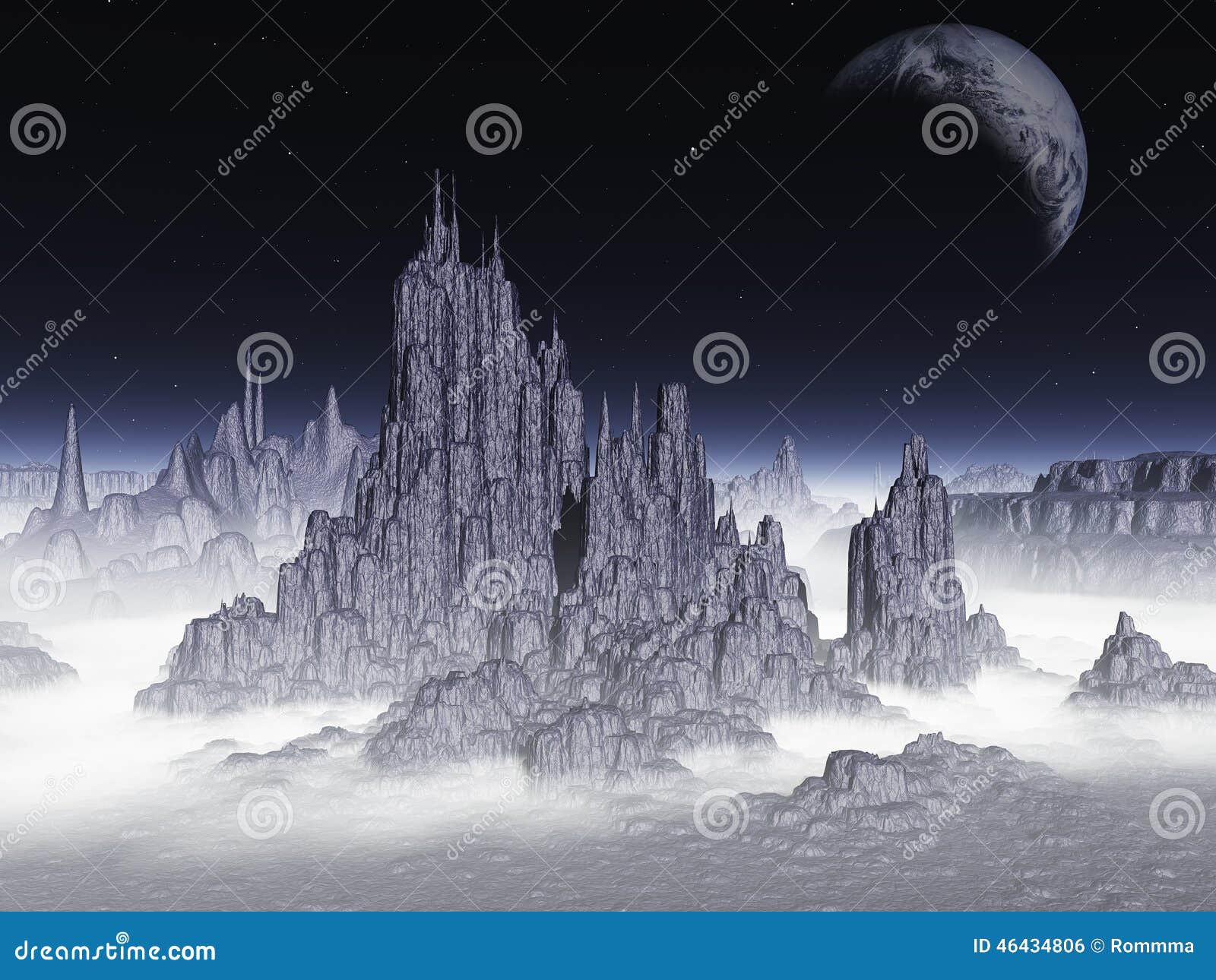Fantasy Landscape.Elements of this Image Furnished by NASA. Stock ...