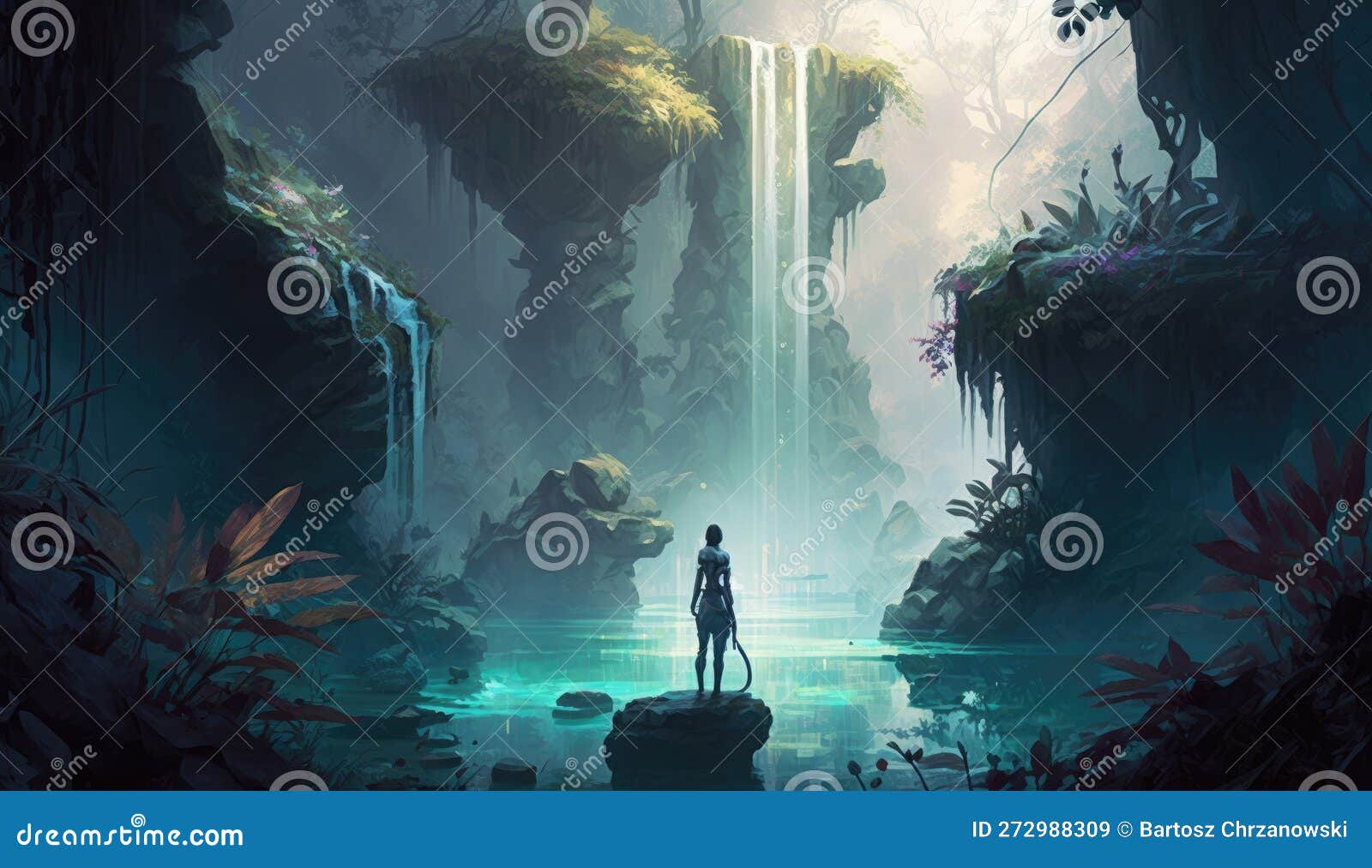 Fantasy Landscape. Generative AI Stock Illustration - Illustration of ...
