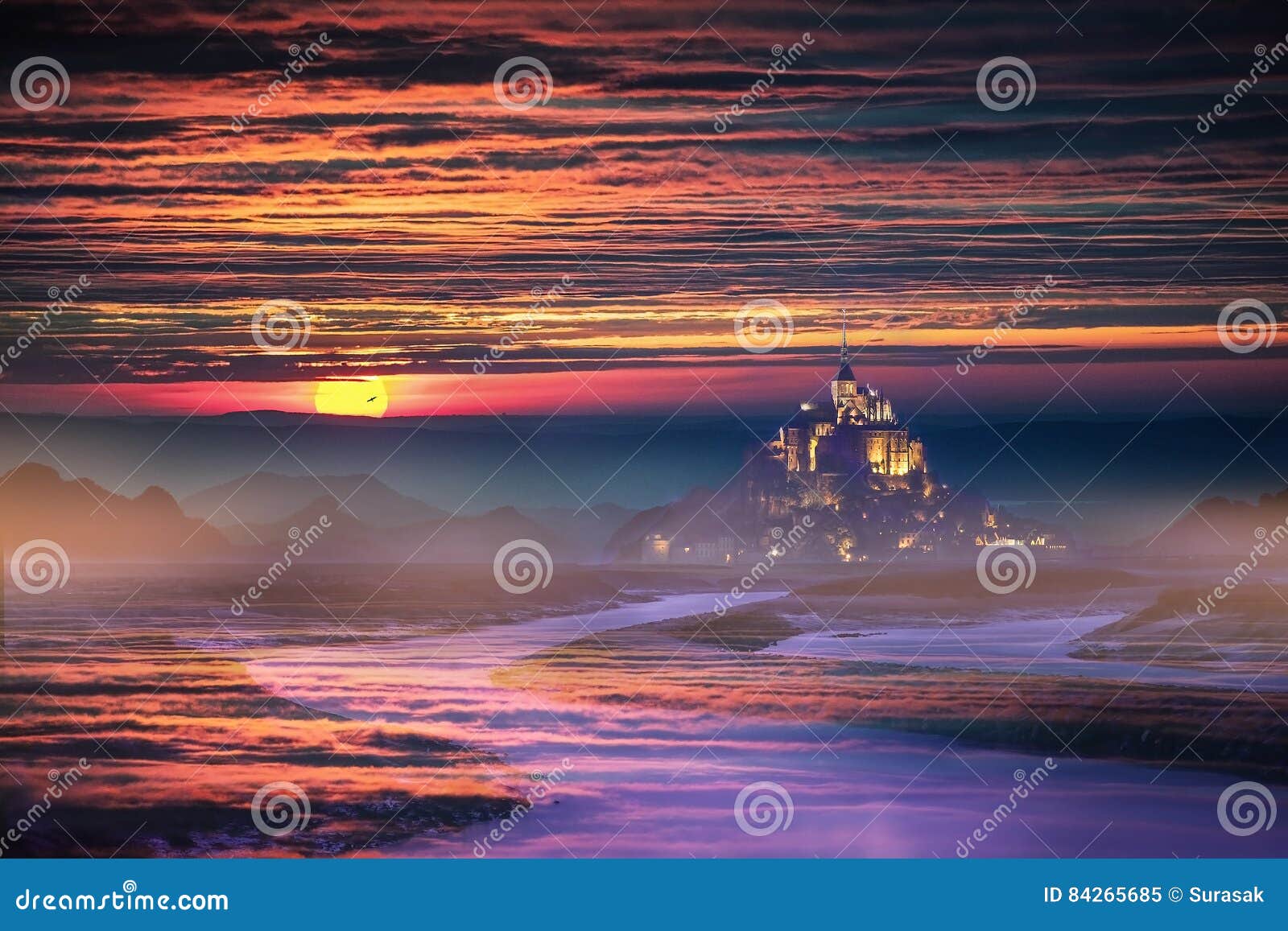 Fantasy Landscape Sunset View Stock Image - Image of moutain ...