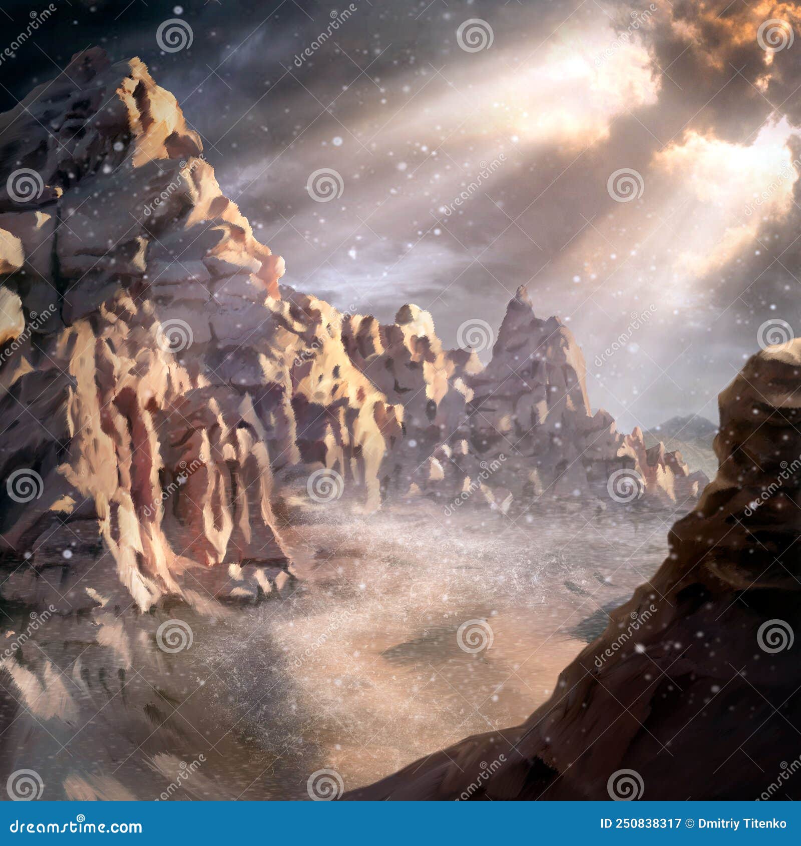 Fantasy Ice Caves Deep Underground Stock Photography | CartoonDealer ...